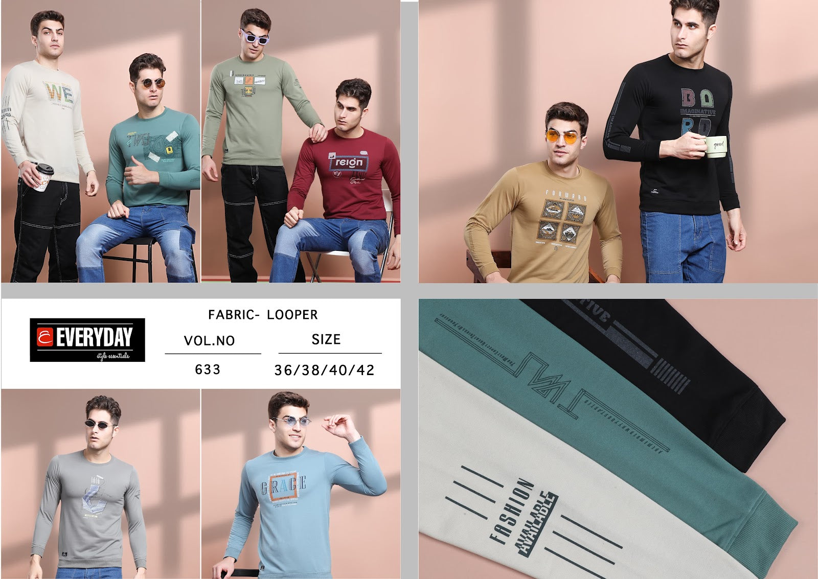 Rib Vol 633 Everyday Looper Mens Tshirts Exporter Gujarat – Kavya Style ...