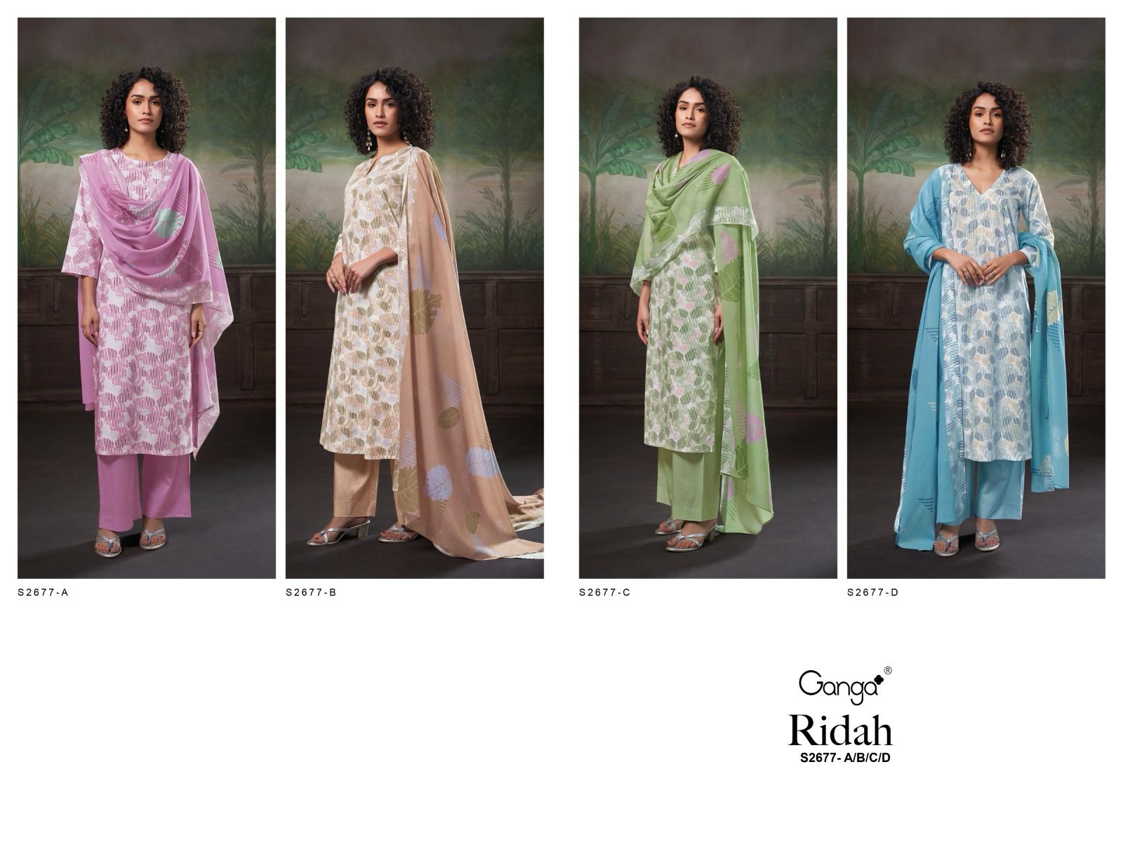 Ridah 2677 Ganga Premium Cotton Plazzo Style Suits Manufacturer Ahmeda – Kavya Style Plus