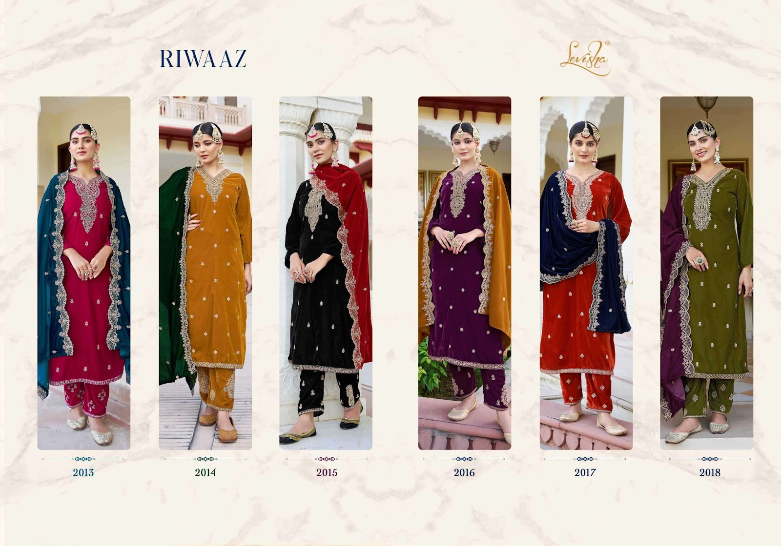 Riwaaz Levisha Velvet Suits Wholesaler Ahmedabad – Kavya Style Plus