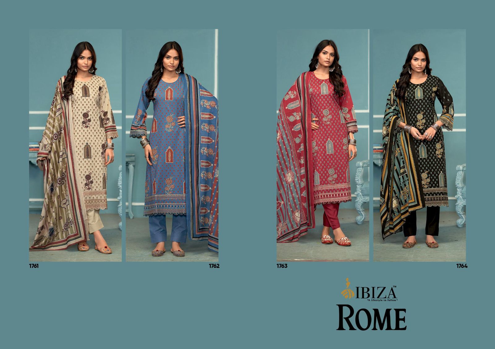 Rome Ibiza Cambric Cotton Pant Style Suits Manufacturer – Kavya Style Plus