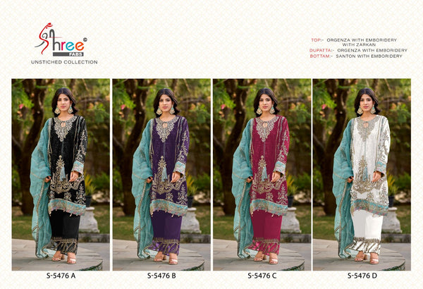 S 5476 Shree Fabs Organza Pakistani Salwar Suits Manufacturer India – Kavya Style Plus