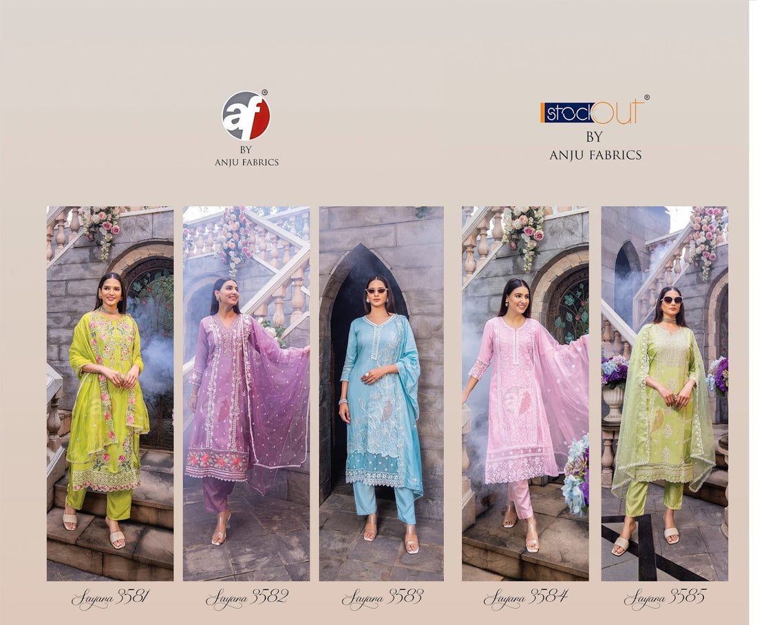 Sayara Af Muslin Readymade Pant Style Suits – Kavya Style Plus
