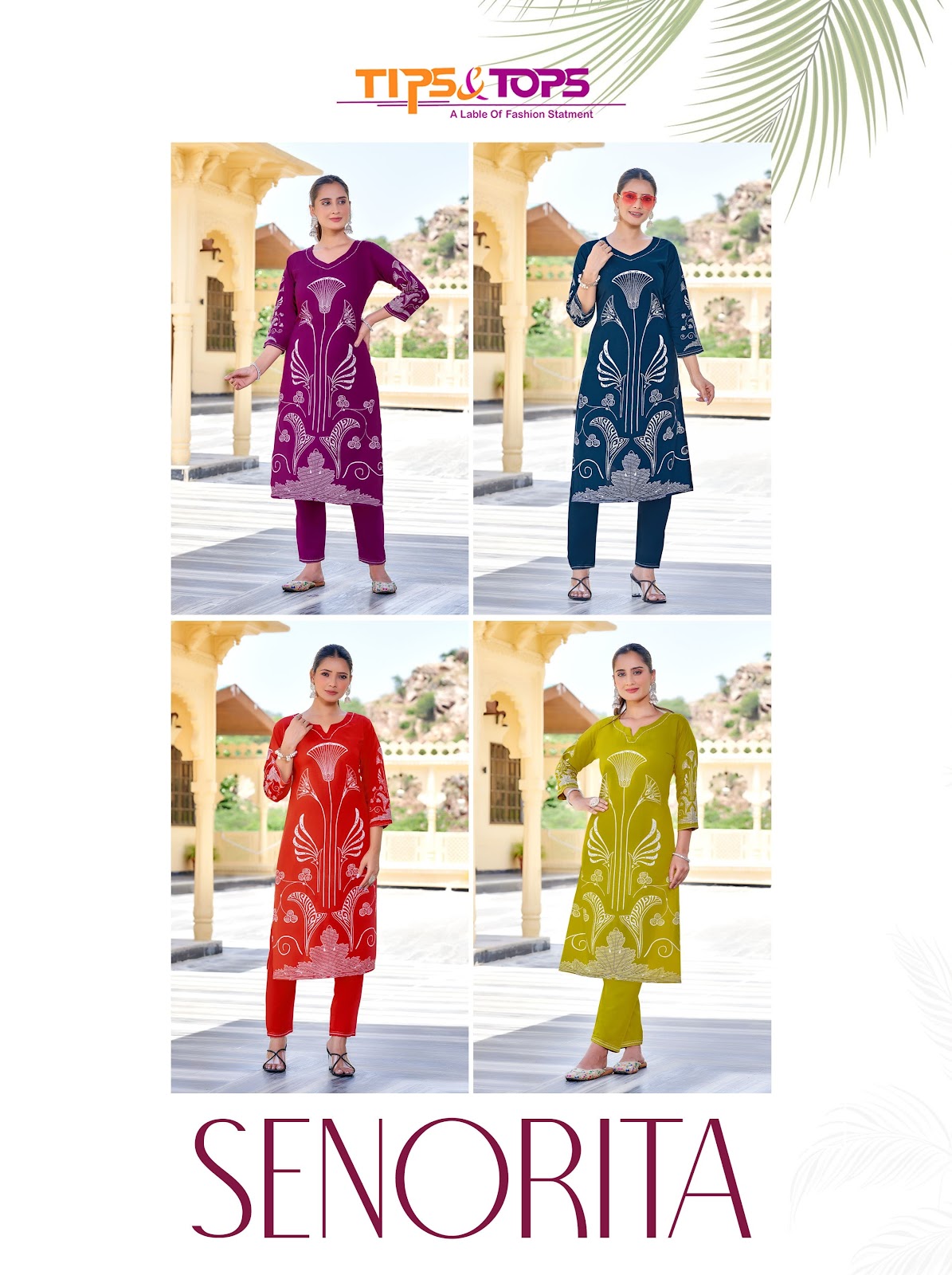 Senorita Tips Tops Reyon Co Ord Set Exporter Gujarat – Kavya Style Plus