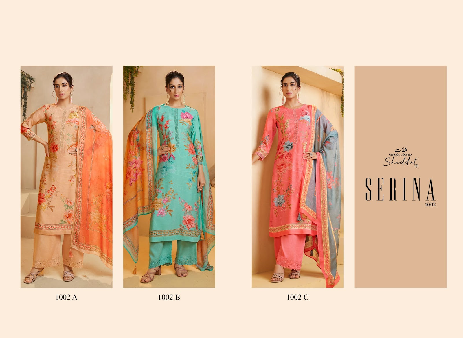 Serina 1002 Shiddat Muslin Pant Style Suits Wholesaler Gujarat – Kavya Style Plus