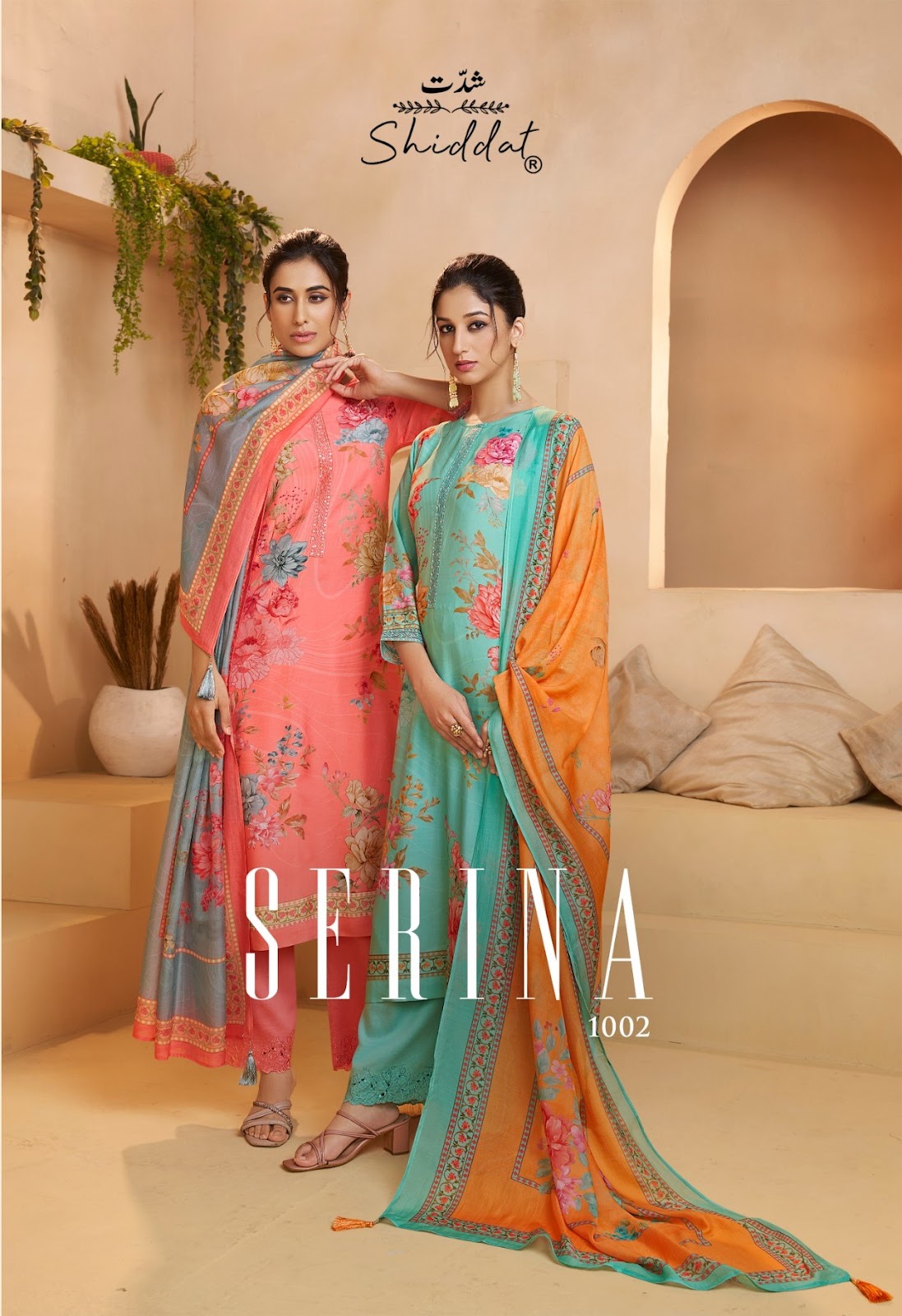 Serina 1002 Shiddat Muslin Pant Style Suits Wholesaler Gujarat – Kavya Style Plus