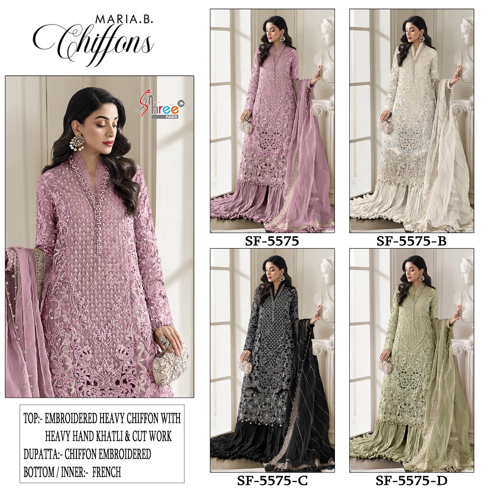Sf 5575 Shree Fabs Chiffon Pakistani Salwar Suits Supplier Ahmedabad ...