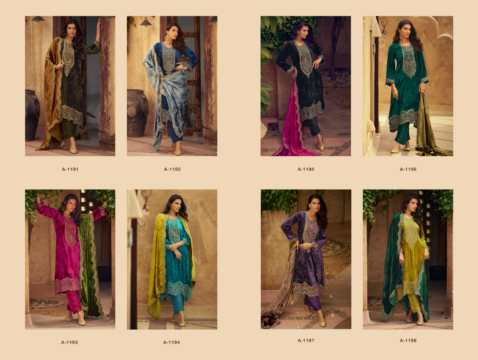 Shikarbagh Aiqa Velvet Suits Wholesaler – Kavya Style Plus