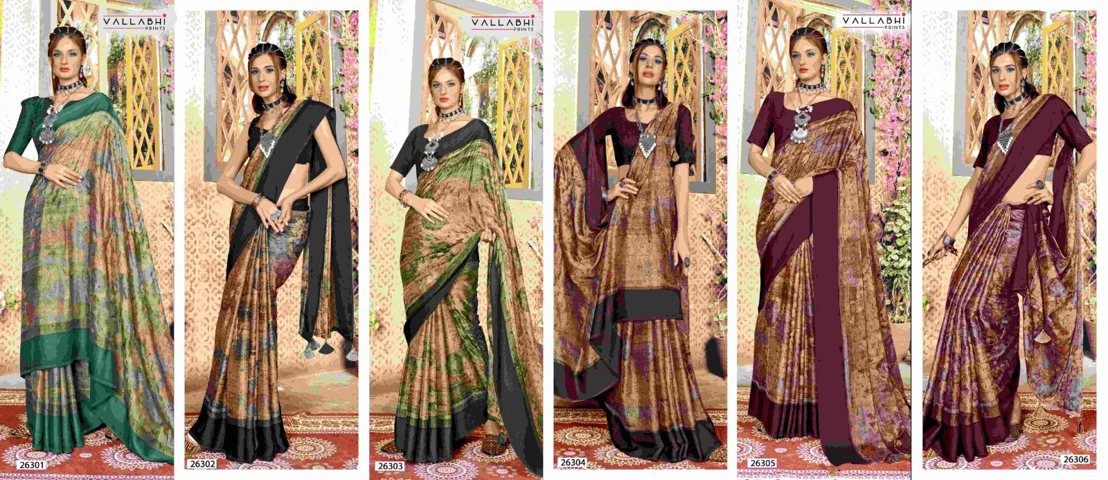 Shiney Vol 3 Vallabhi Prints Brasso Sarees – Kavya Style Plus