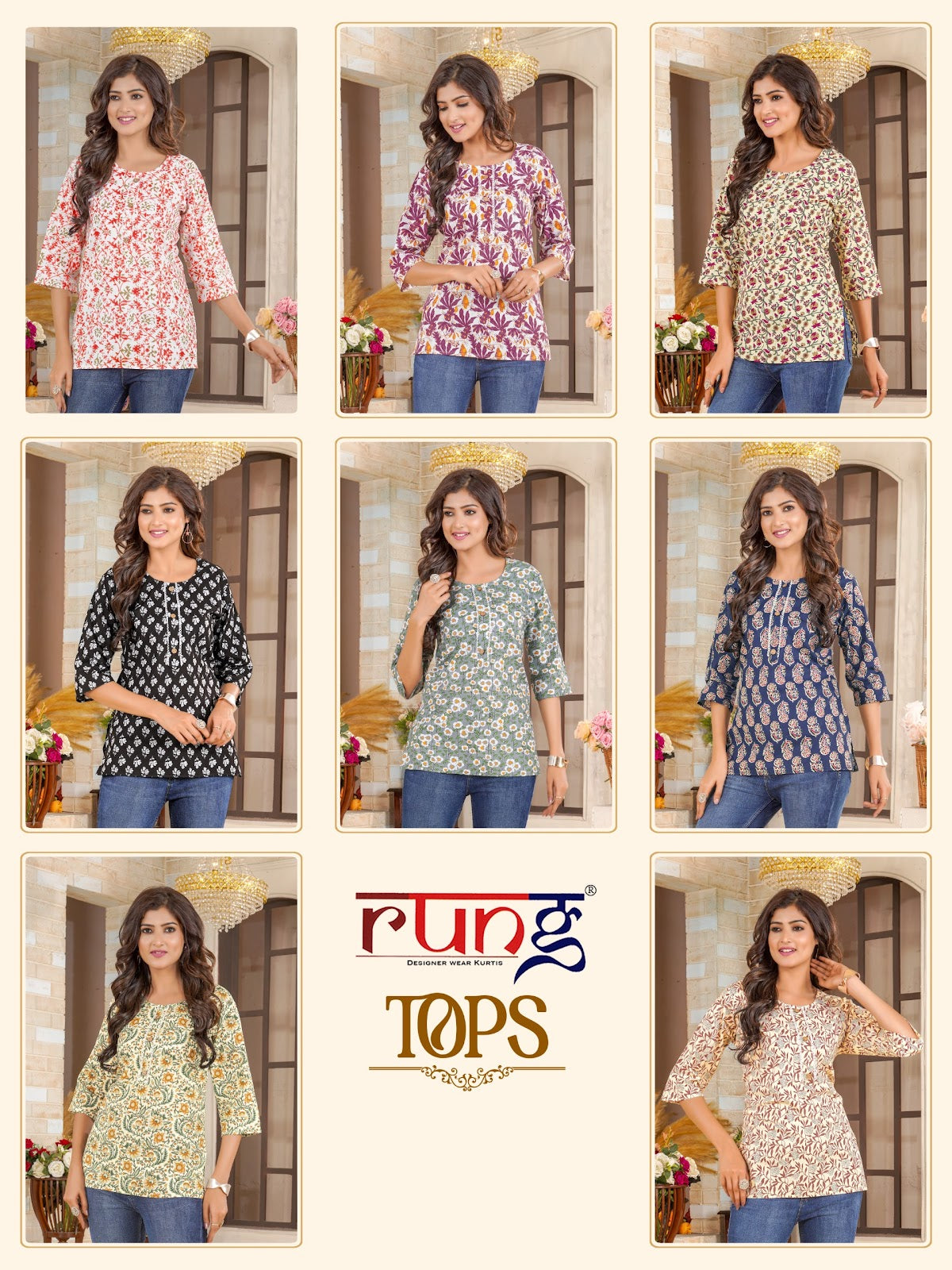 Short 1504 Rung Cotton Fancy Tops – Kavya Style Plus