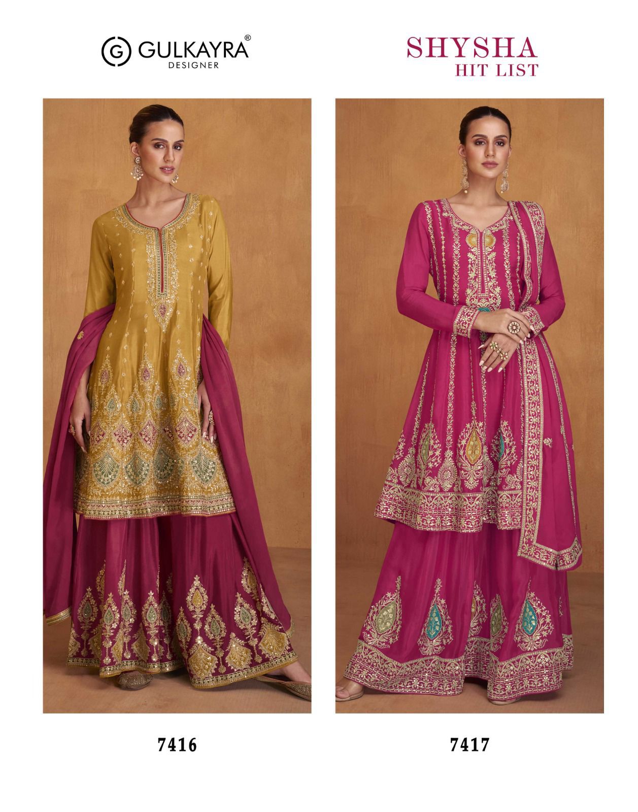 Shysha Hitlist Gulkayra Designer Chinon Readymade Sharara Suits Suppli ...