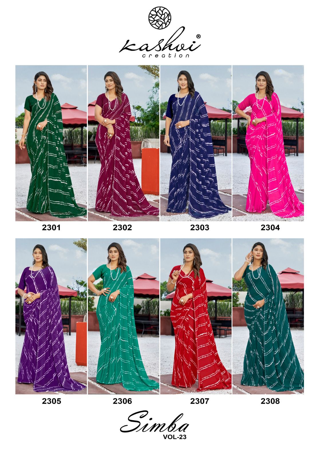 Simba Vol 23 Kashvi Creation Georgette Sarees Manufacturer – Kavya ...