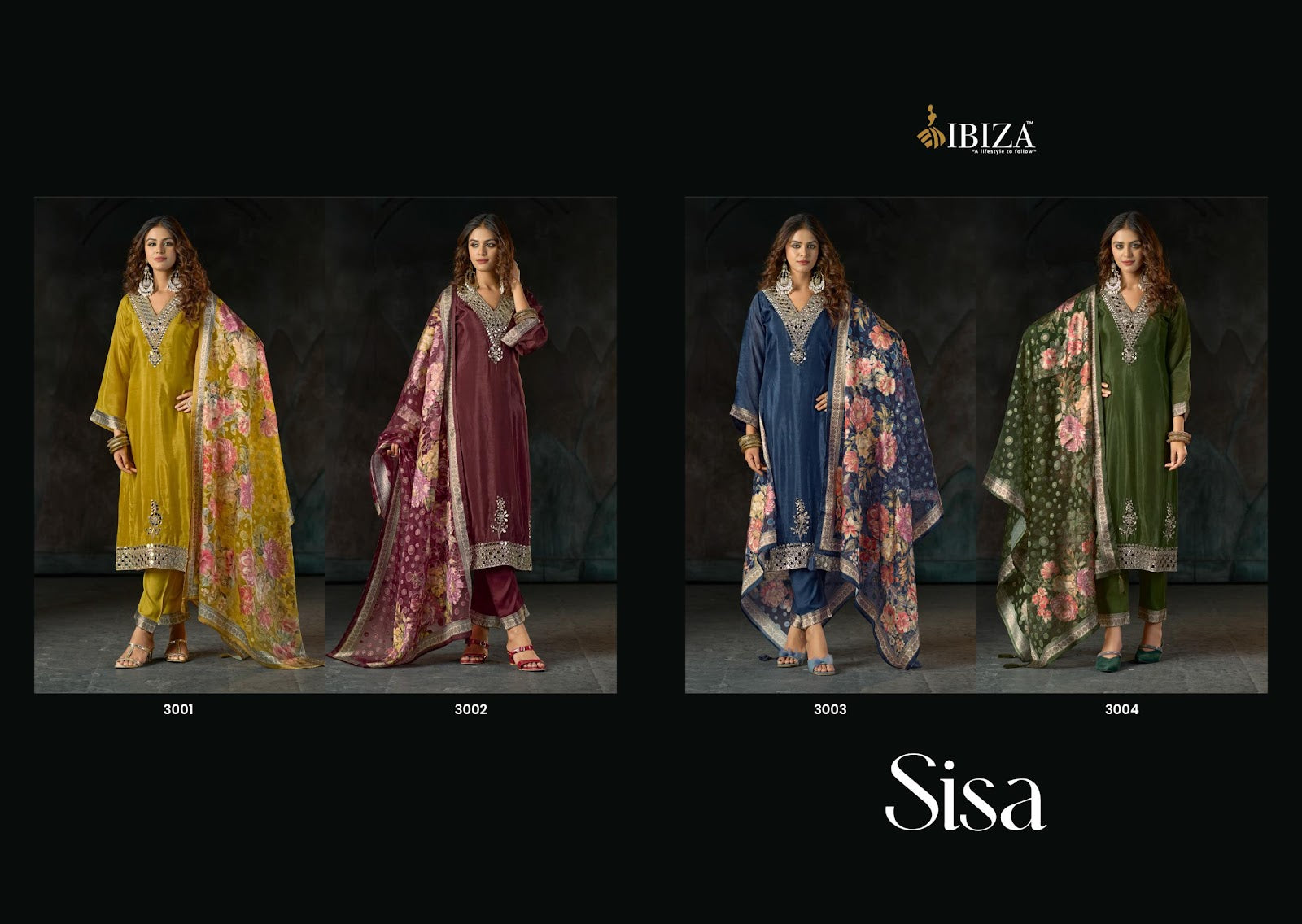 Sisa Ibiza Organza Pant Style Suits Wholesale Rate – Kavya Style Plus