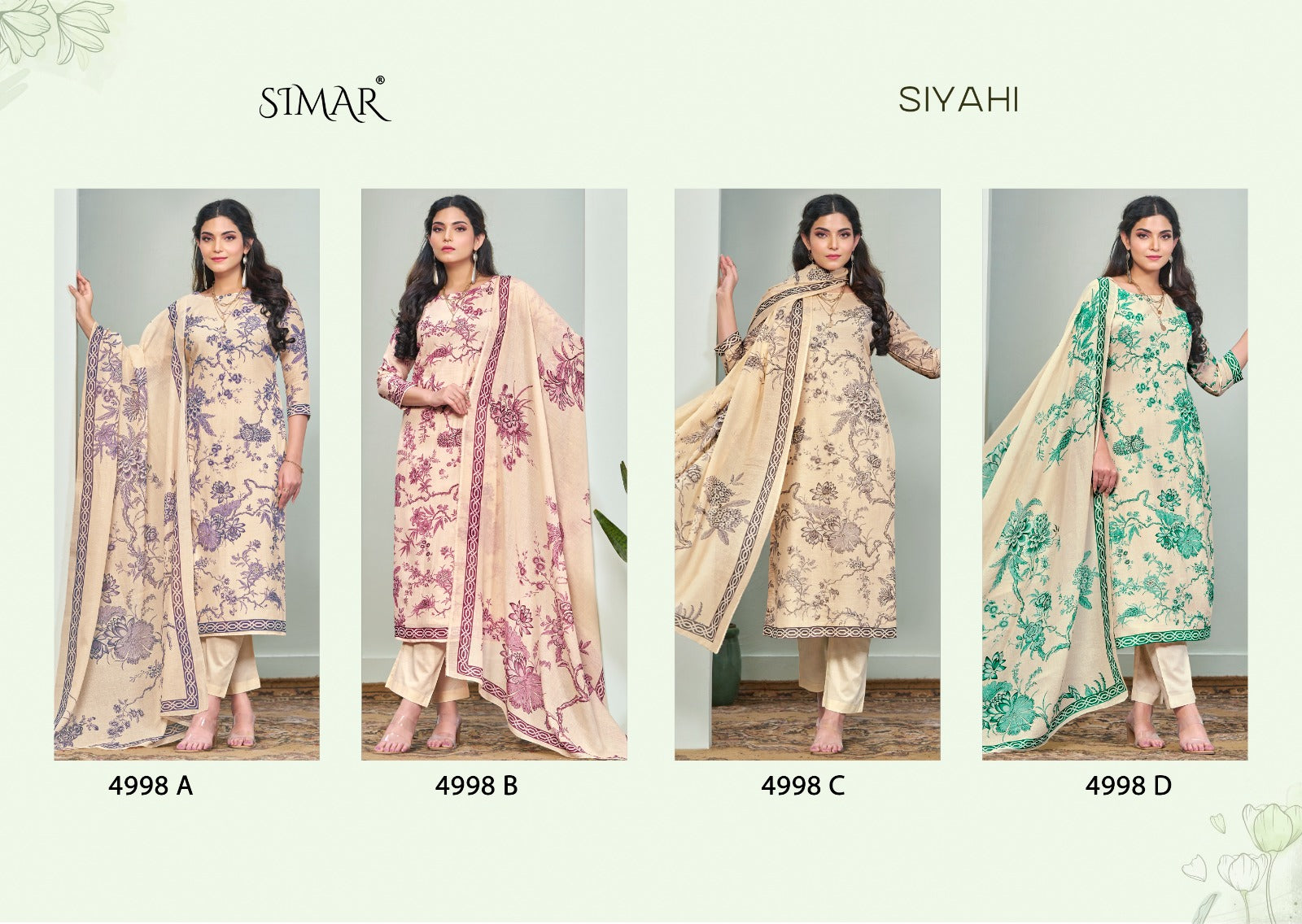 Siyahi Simar Pure Linen Pant Style Suits Manufacturer Gujarat – Kavya ...