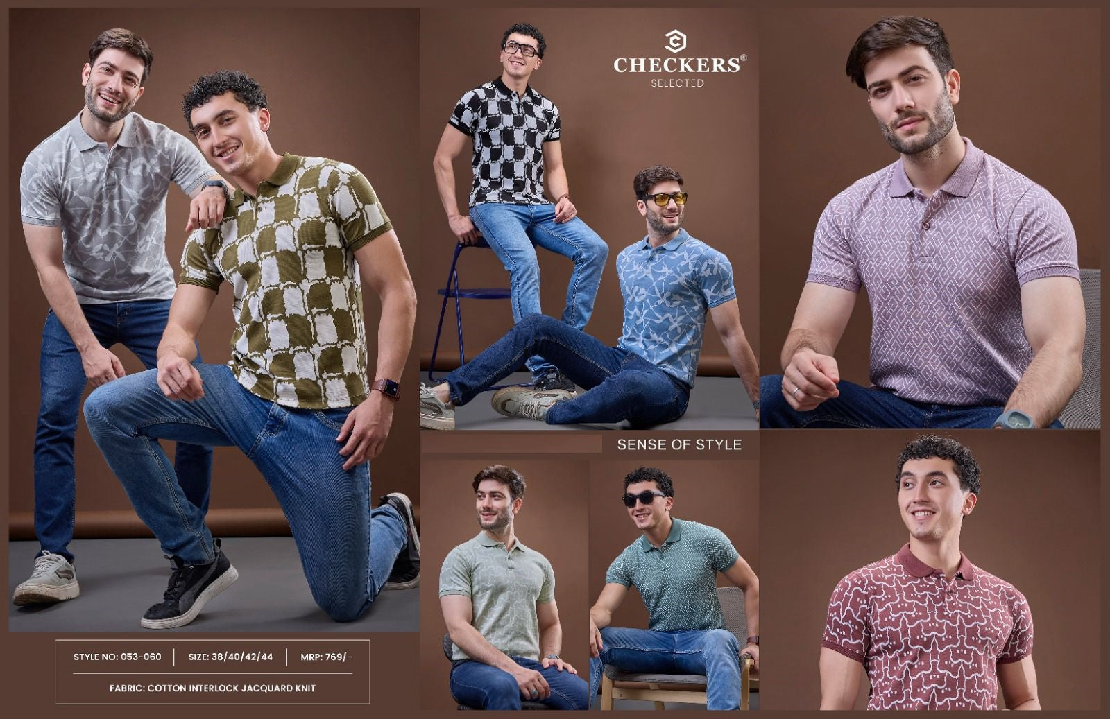 Style 053-060 Checkers Premium Cotton Mens Tshirts Wholesale – Kavya ...