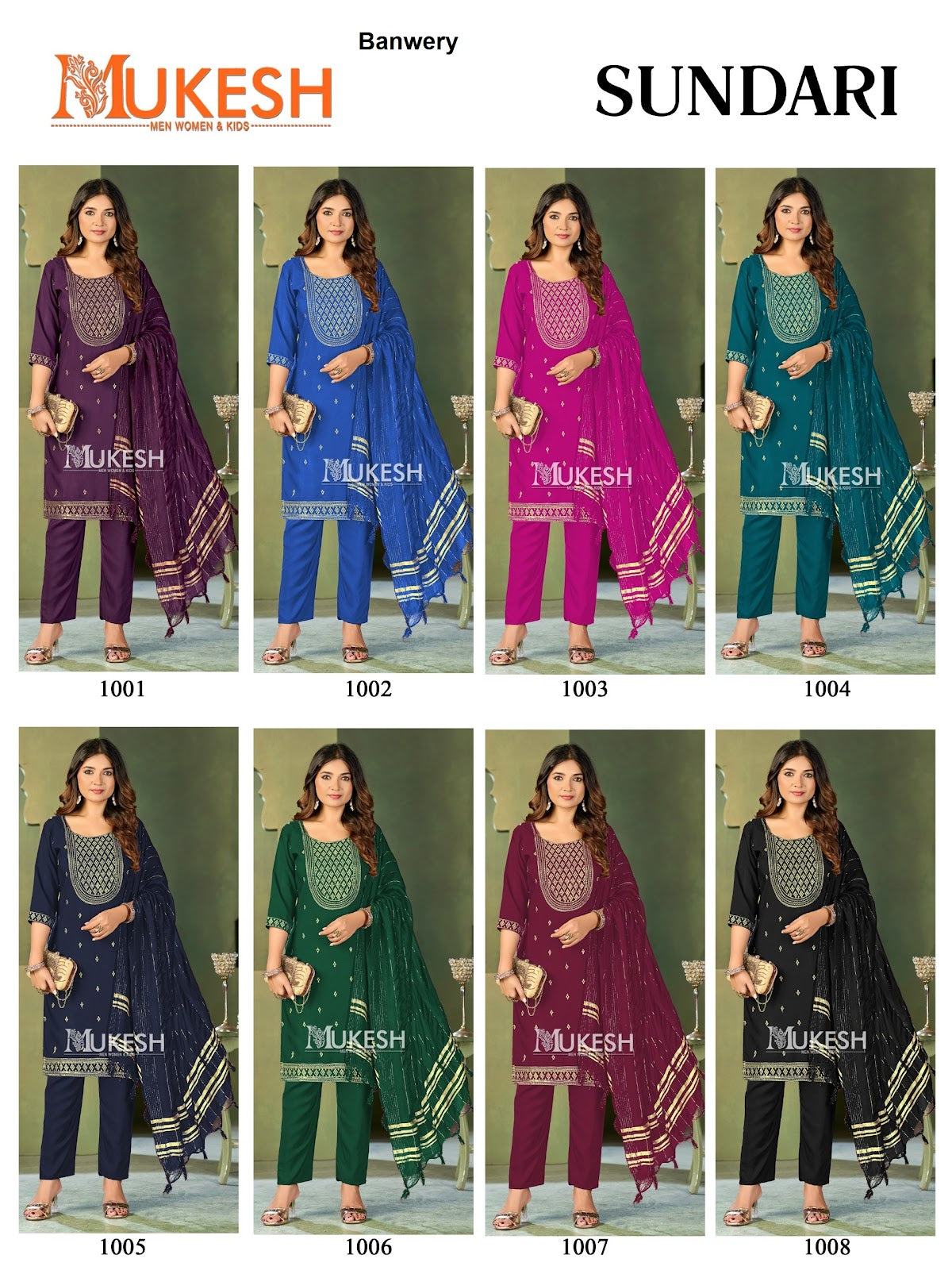 Sundari Mukesh Banwery Crape Readymade Pant Style Suits Supplier ...