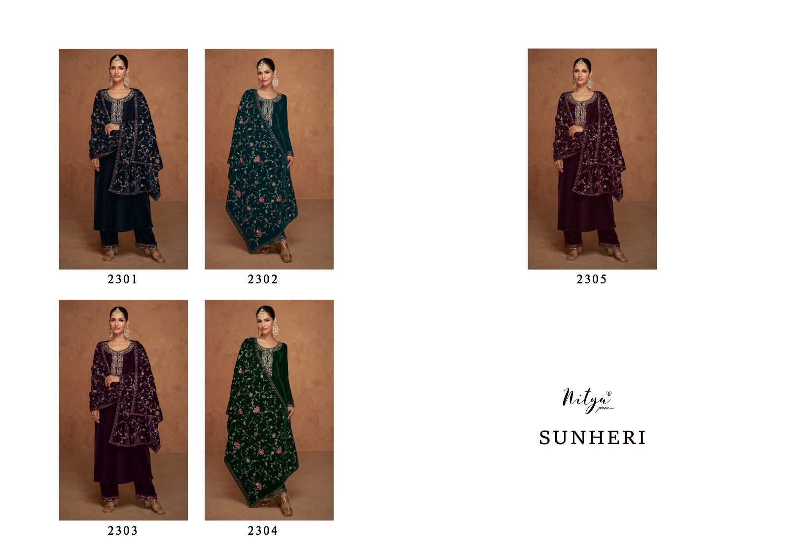 Sunheri Lt Nitya Velvet Suits Manufacturer – Kavya Style Plus