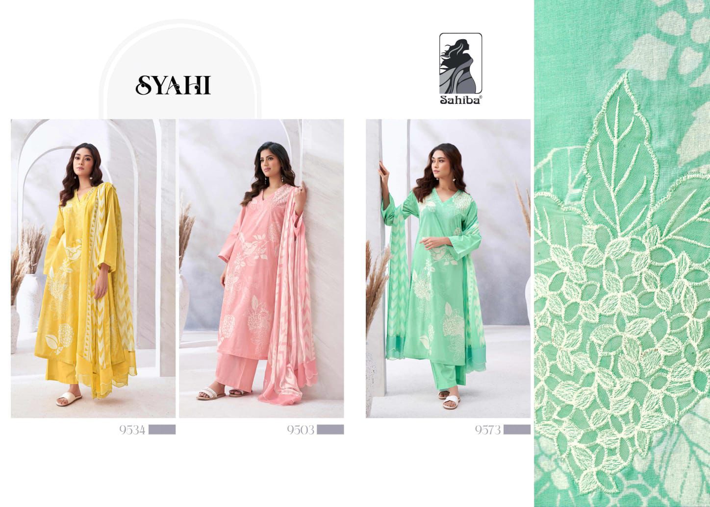 Syahi Sahiba Lawn Cotton Pant Style Suits – Kavya Style Plus