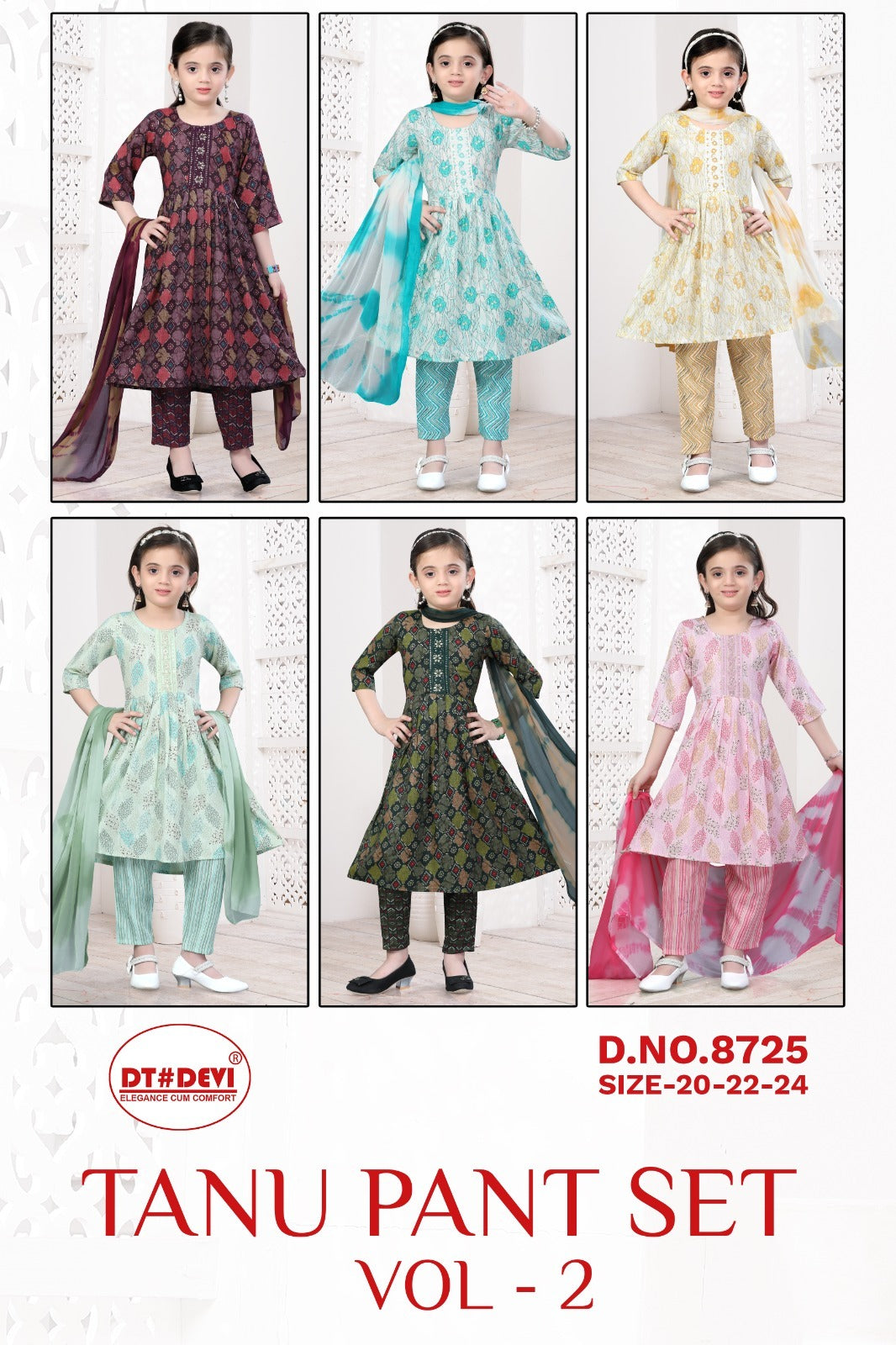 Tanu Vol 2 8725 Dt Devi Capsule Girls Readymade Pant Suits Manufacture ...