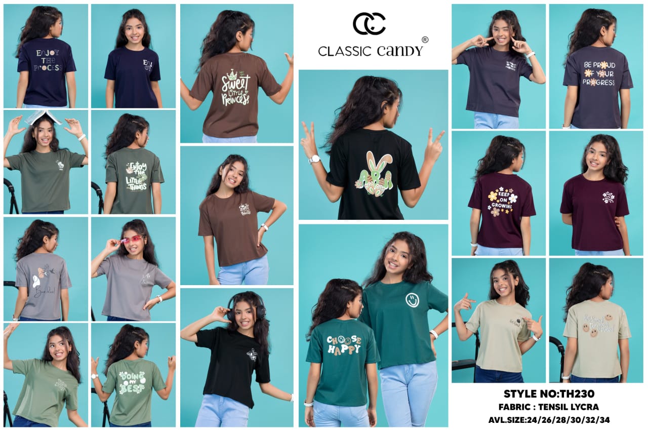 Th230 Classic Candy Tencil Lycra Girls Tshirt Exporter – Kavya Style Plus