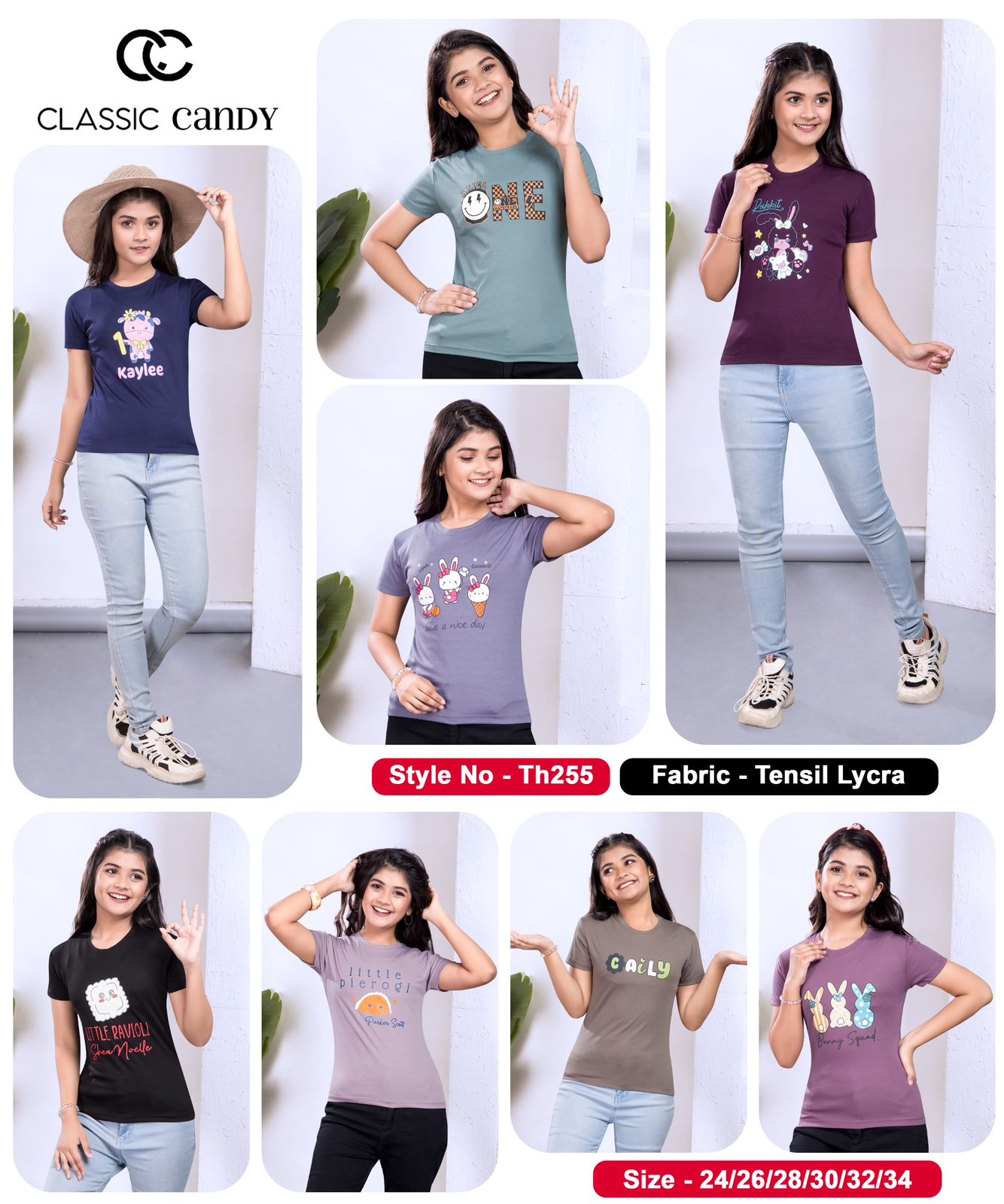 Th255 Classic Candy Tencil Lycra Girls Tshirt Manufacturer – Kavya ...