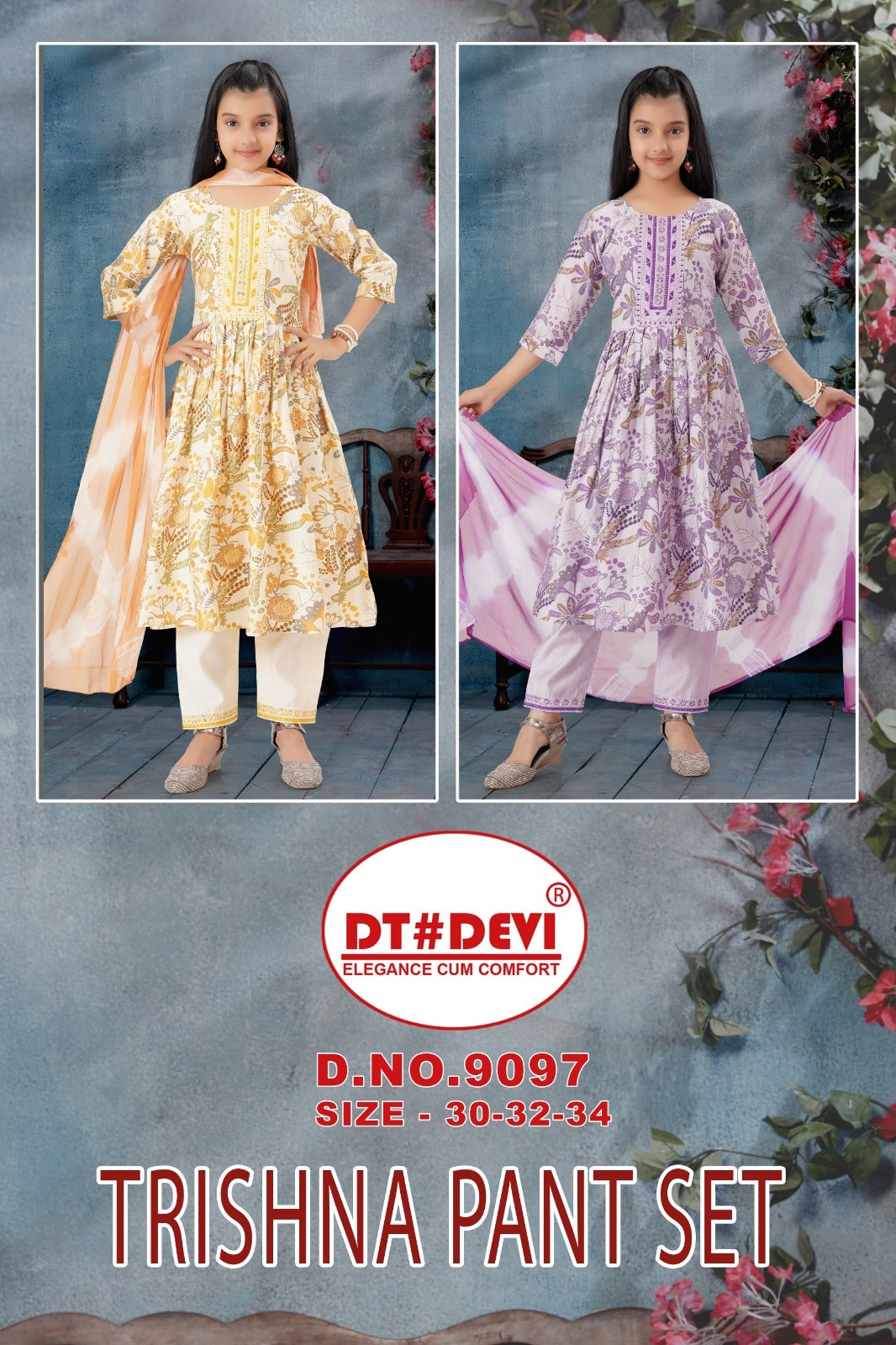 Trishna Dn 9097 Dt Devi Vetican Girls Readymade Pant Suits Wholesale ...