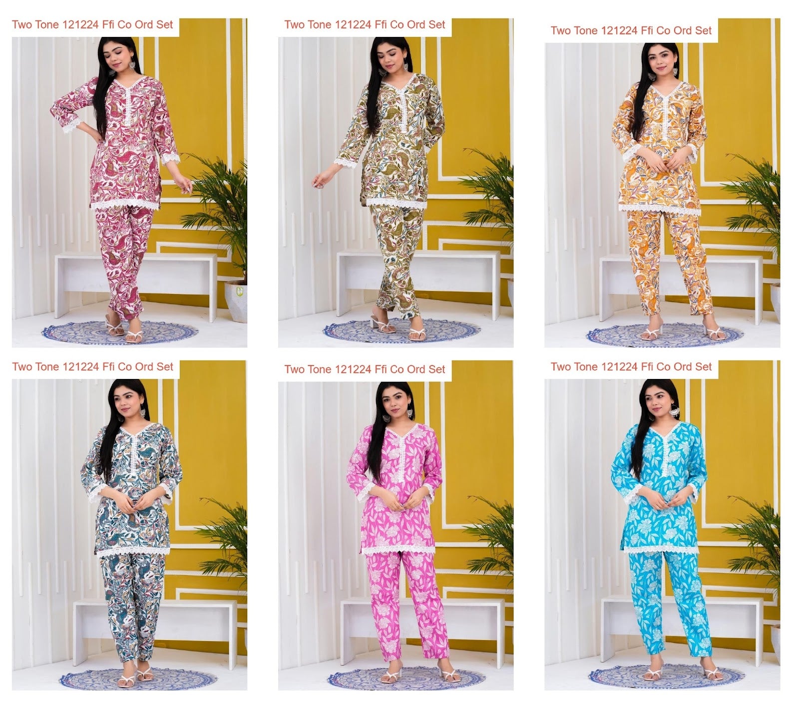 Two Tone 121224 Ffi Cotton Slub Co Ord Set Wholesale Price – Kavya ...