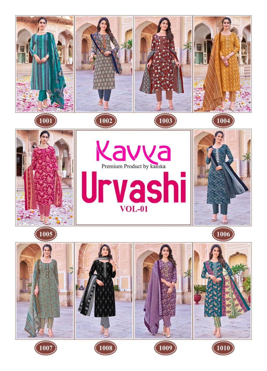 Urvashi Vol 1 Kavya Cotton Readymade Pant Style Suits Manufacturer Guj ...