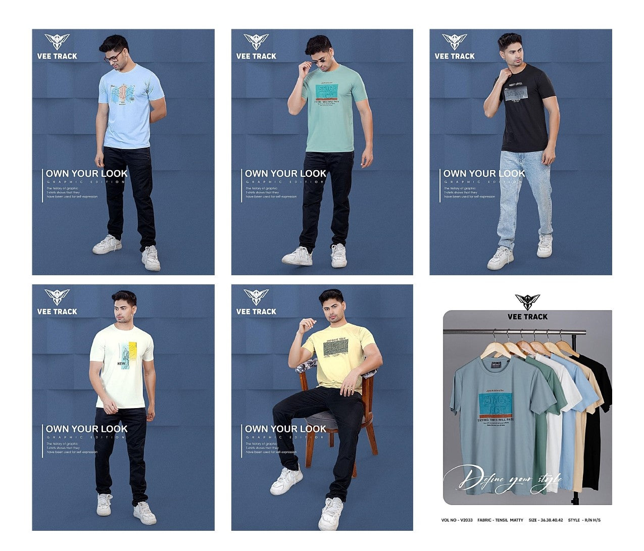 V2033 Vee Track Tencil Lycra Mens Tshirts Supplier India – Kavya Style Plus