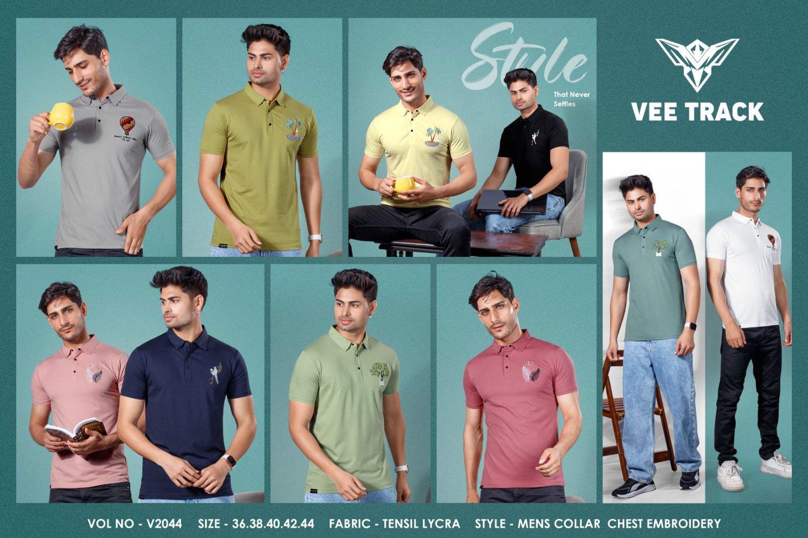 V2044 Vee Track Tencil Lycra Mens Tshirts Wholesaler Ahmedabad – Kavya ...