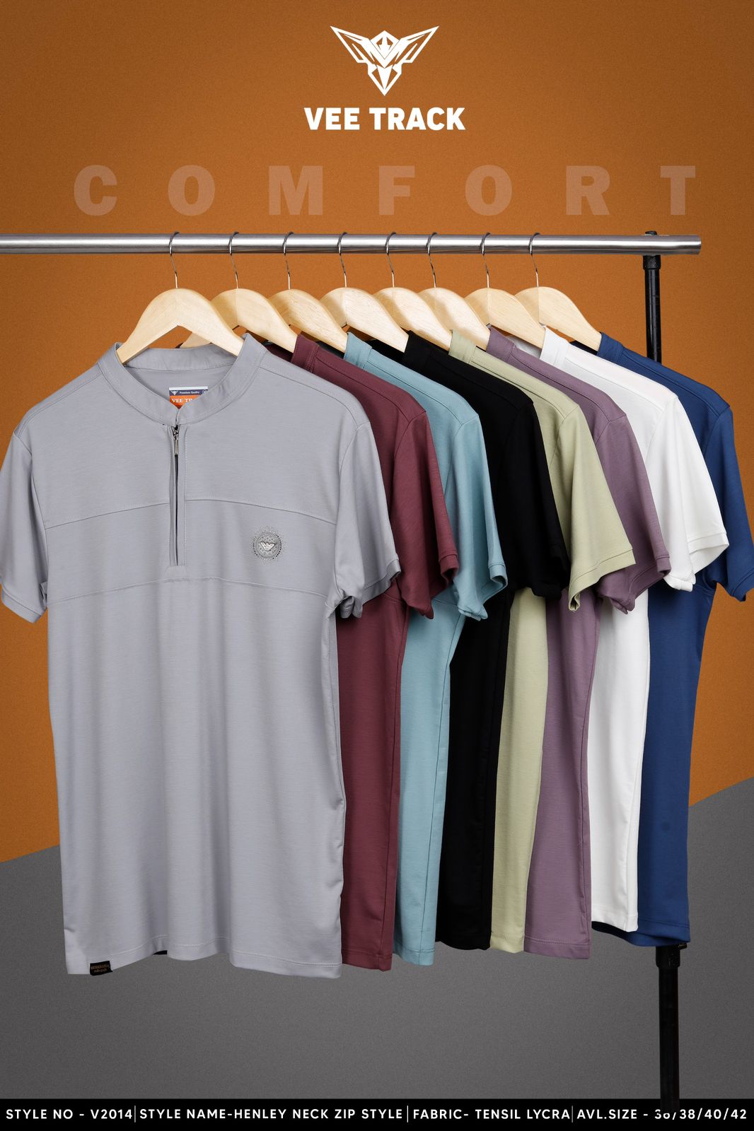 V 2014 Vee Track Tencil Lycra Mens Tshirts Wholesale – Kavya Style Plus