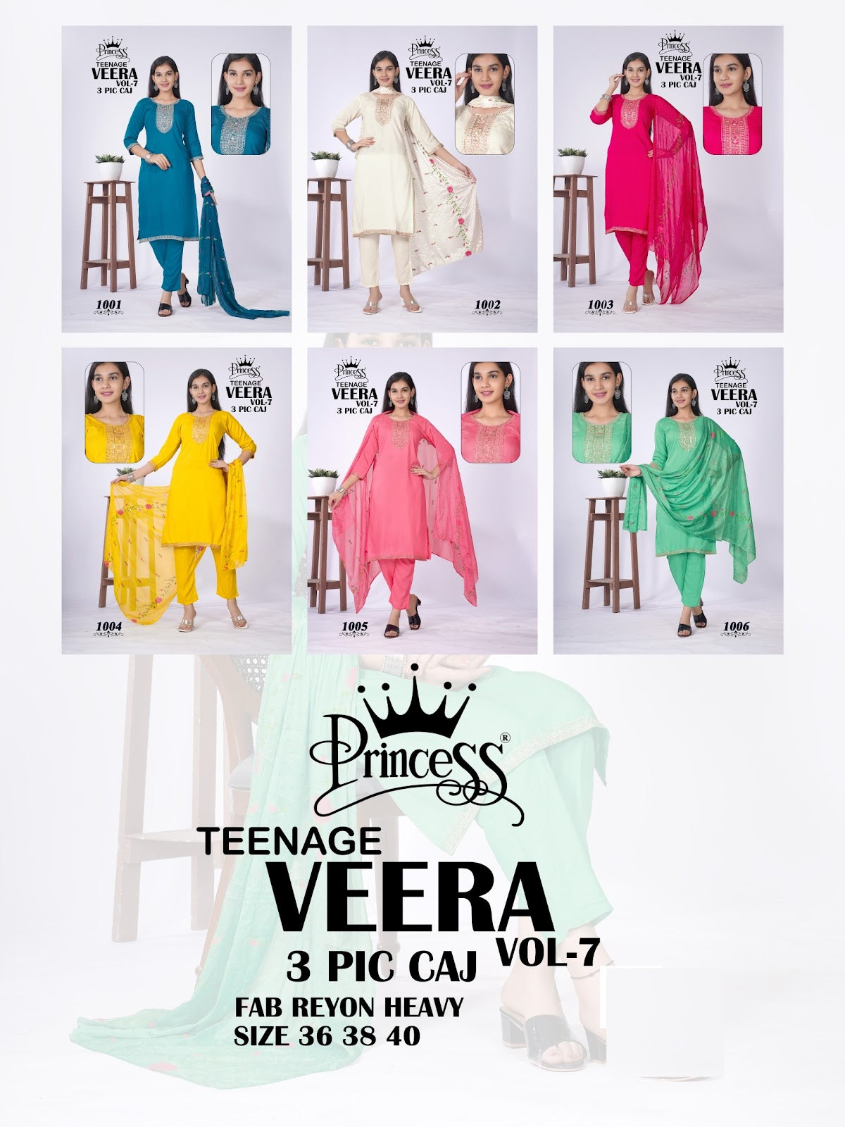 Veera Vol 7 Teenage Princess Creation Rayon Girls Readymade Pant Suits ...