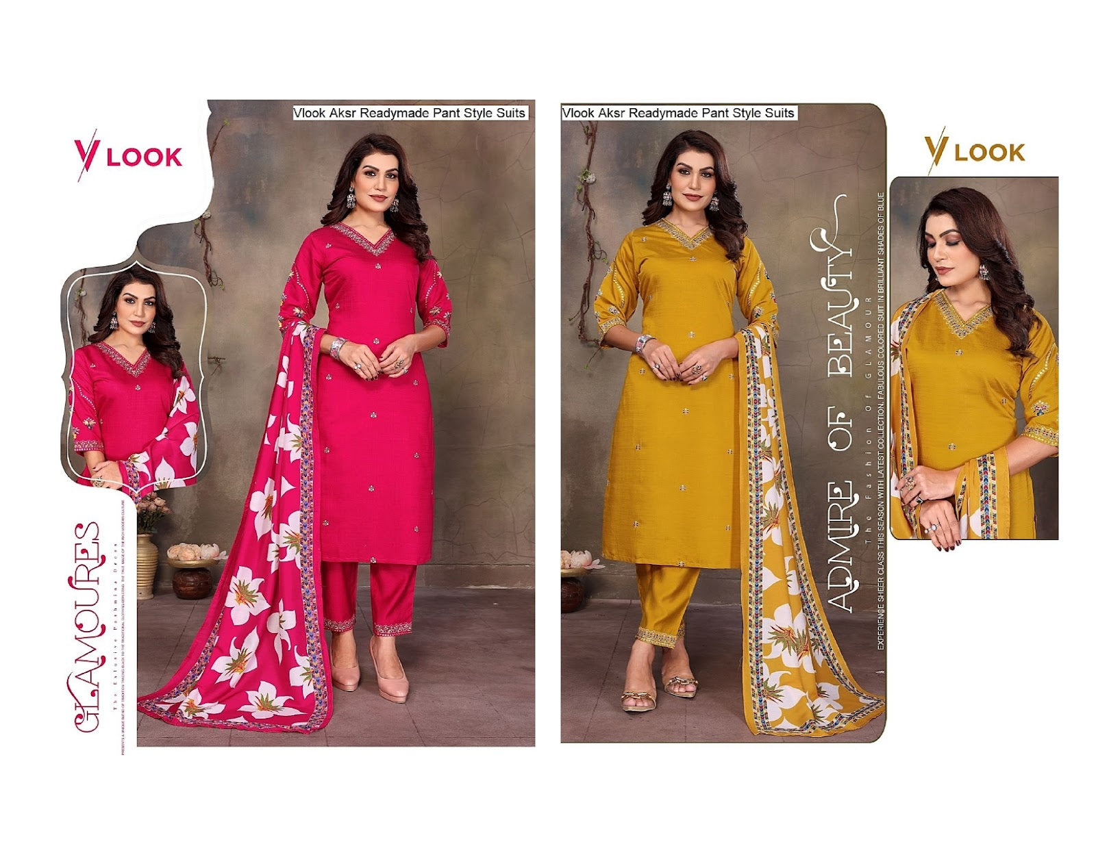 Vlook Aksr Vertican Readymade Pant Style Suits Wholesale Price – Kavya ...
