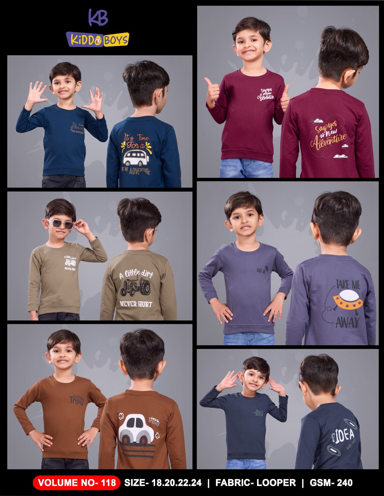Vol 118 Kiddo Looper Boys Tshirt Wholesale Price – Kavya Style Plus
