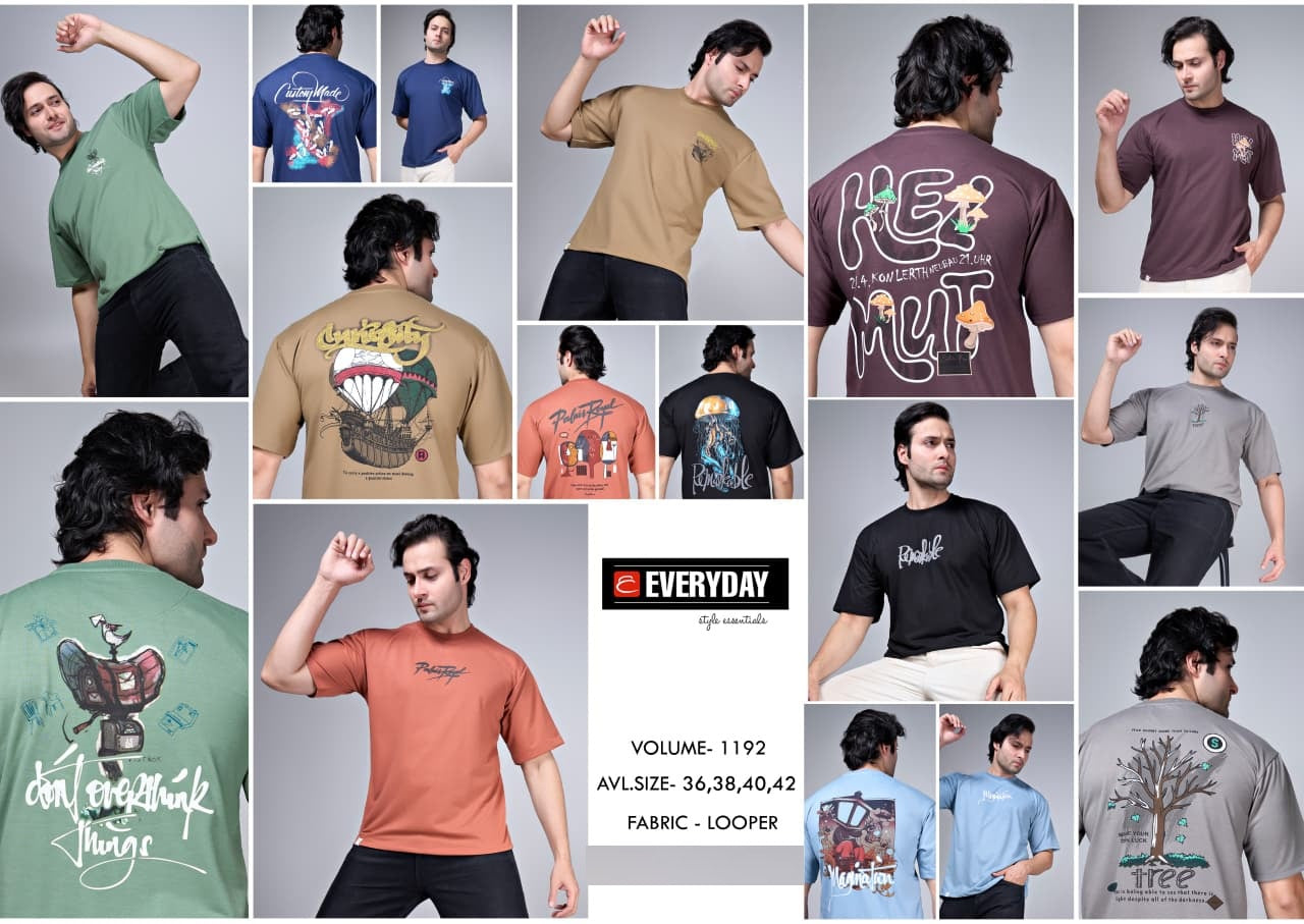 Vol 1192 Everyday Looper Mens Tshirts Exporter – Kavya Style Plus
