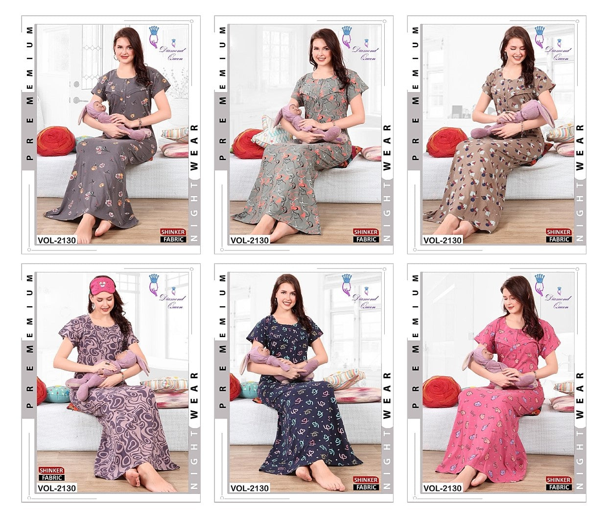 Vol 2130 Diamond Queen Sinker Feeding Night Gown Supplier – Kavya Style ...