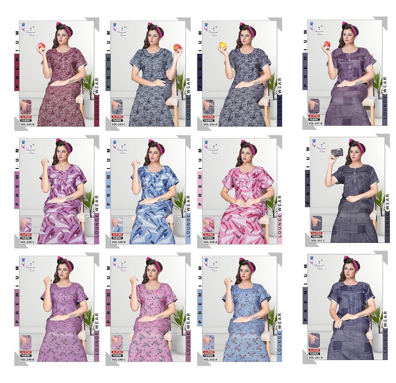Vol 339-342 Diamond Queen Alpine Night Gowns Supplier India – Kavya ...