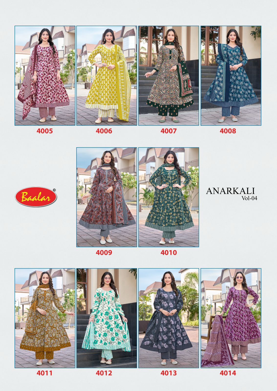 Vol 4 Baalar Cotton Readymade Anarkali Suits Wholesale Rate – Kavya ...