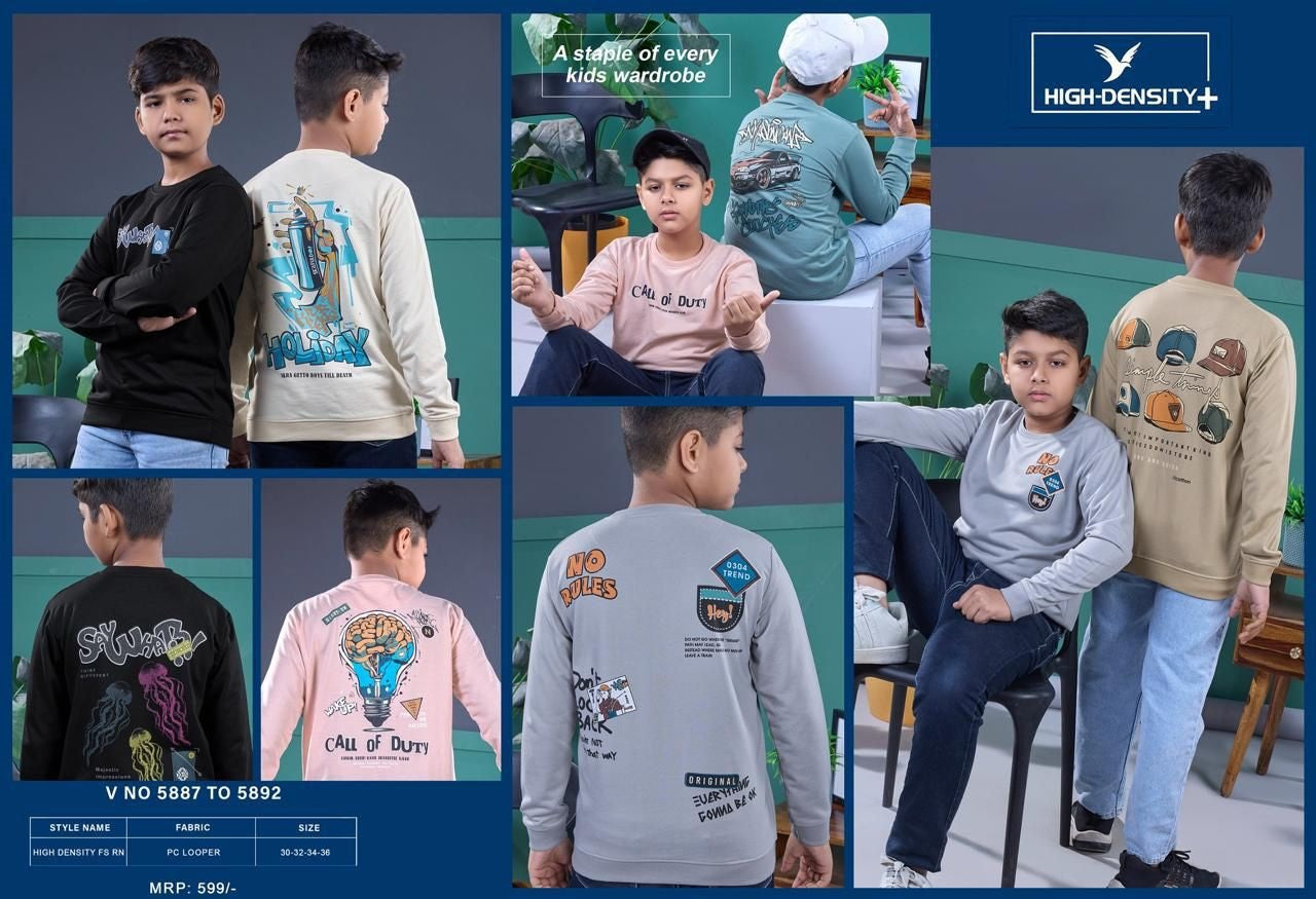 Vol 5887 To 5892 High Density Blended Looper Boys Tshirt Supplier India ...