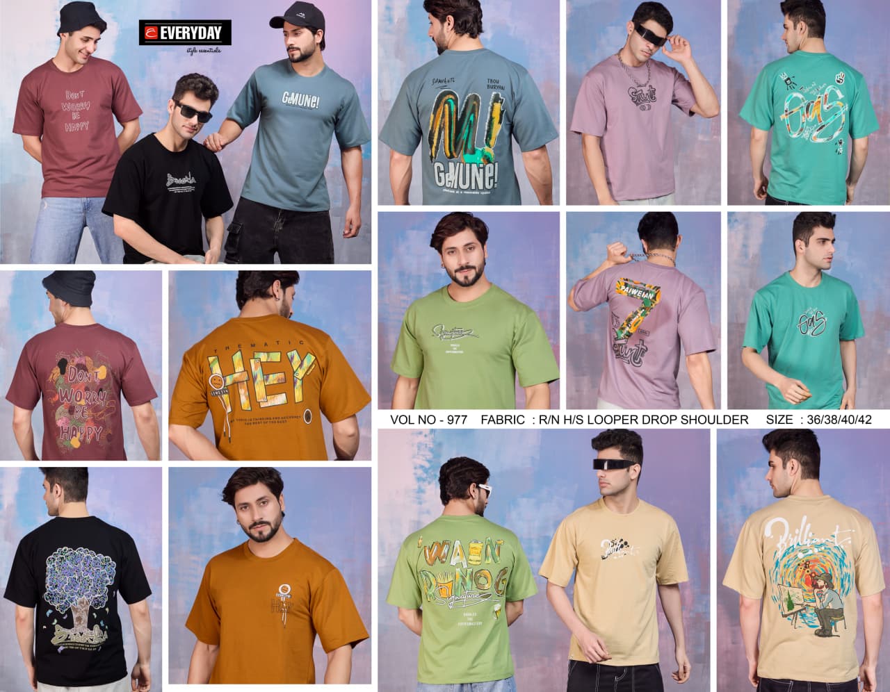 Vol 977 Everyday Cotton Looper Mens Tshirts Wholesaler Ahmedabad ...