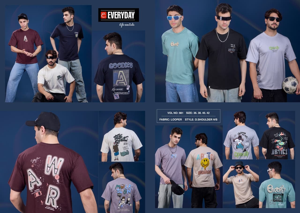 Vol 981 Everyday Cotton Looper Mens Tshirts Wholesaler Ahmedabad ...