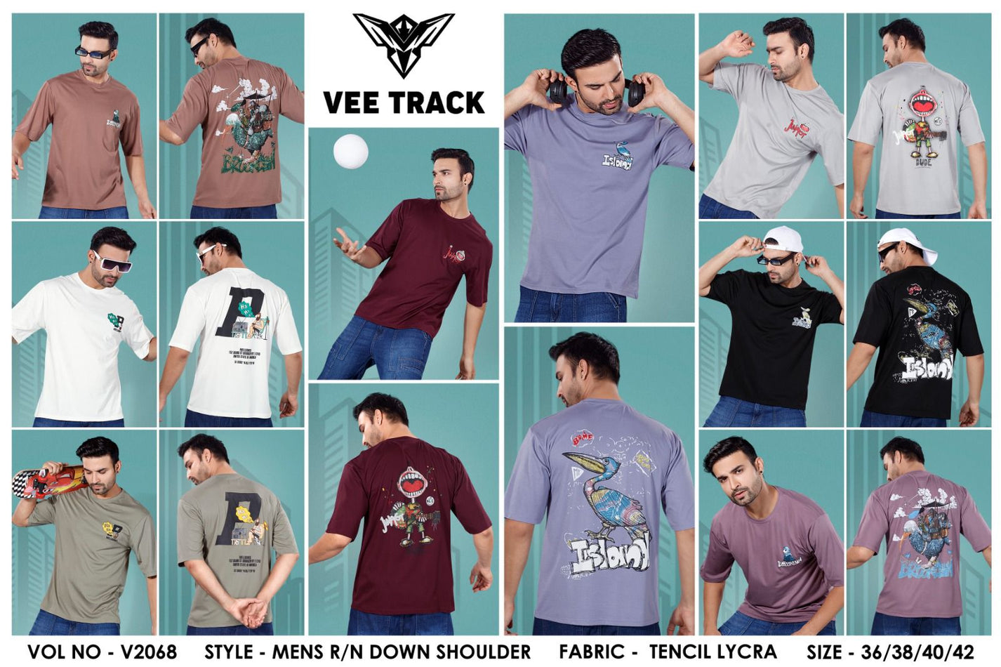 Vol No 2068 Vee Track Tencil Lycra Mens Tshirts Wholesaler India – Kavya Style Plus