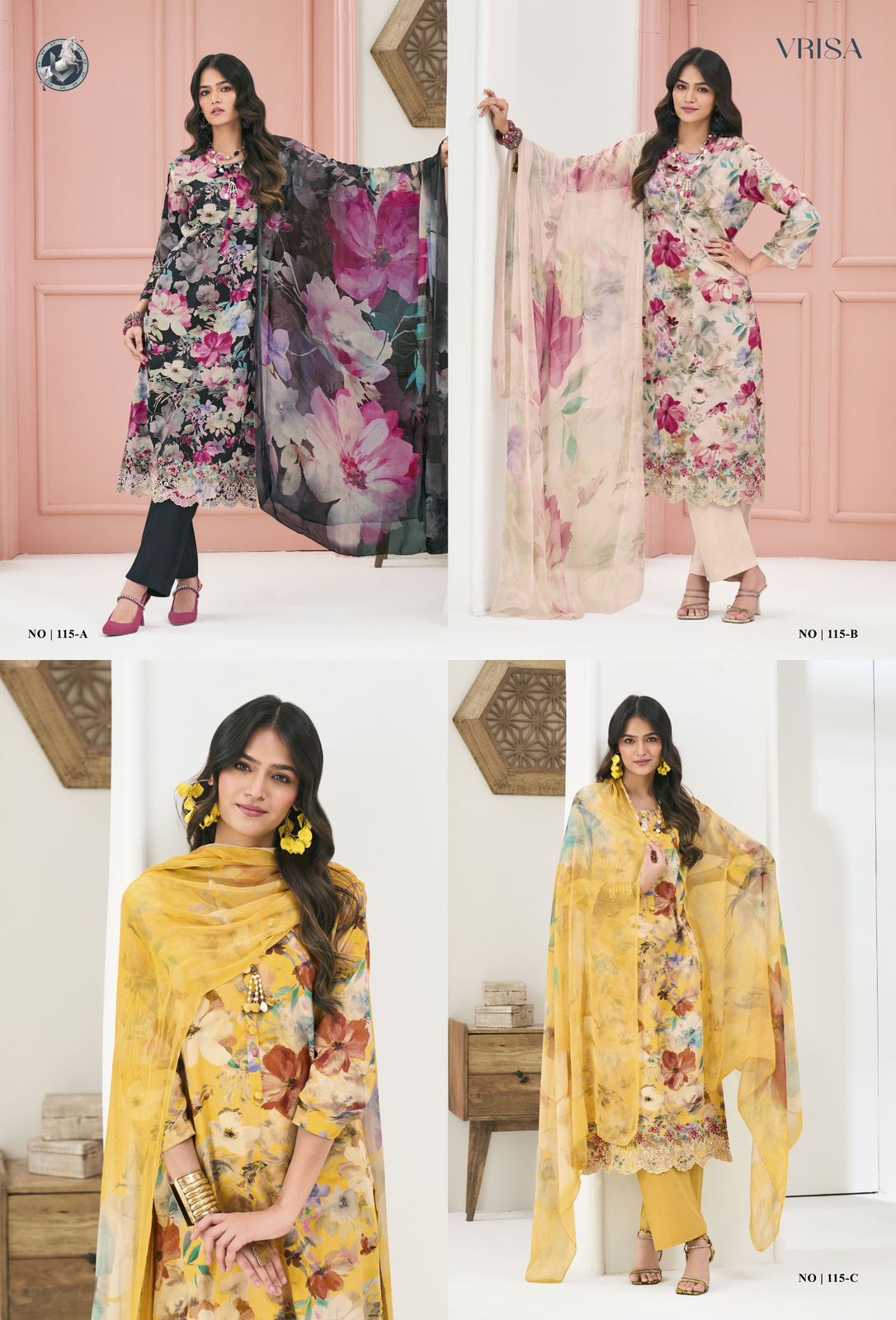 Vrisha Vivek Satin Pant Style Suits Supplier – Kavya Style Plus