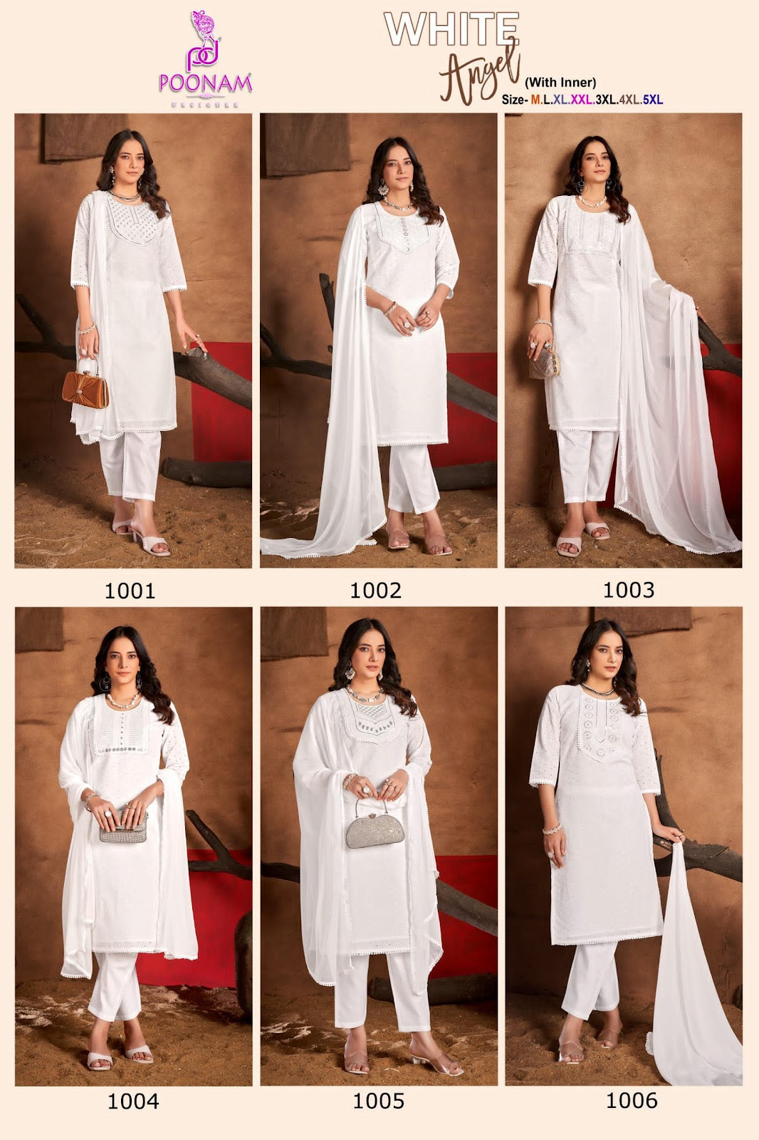 White Angel Poonam Designer Cotton Readymade Pant Style Suits Wholesal ...
