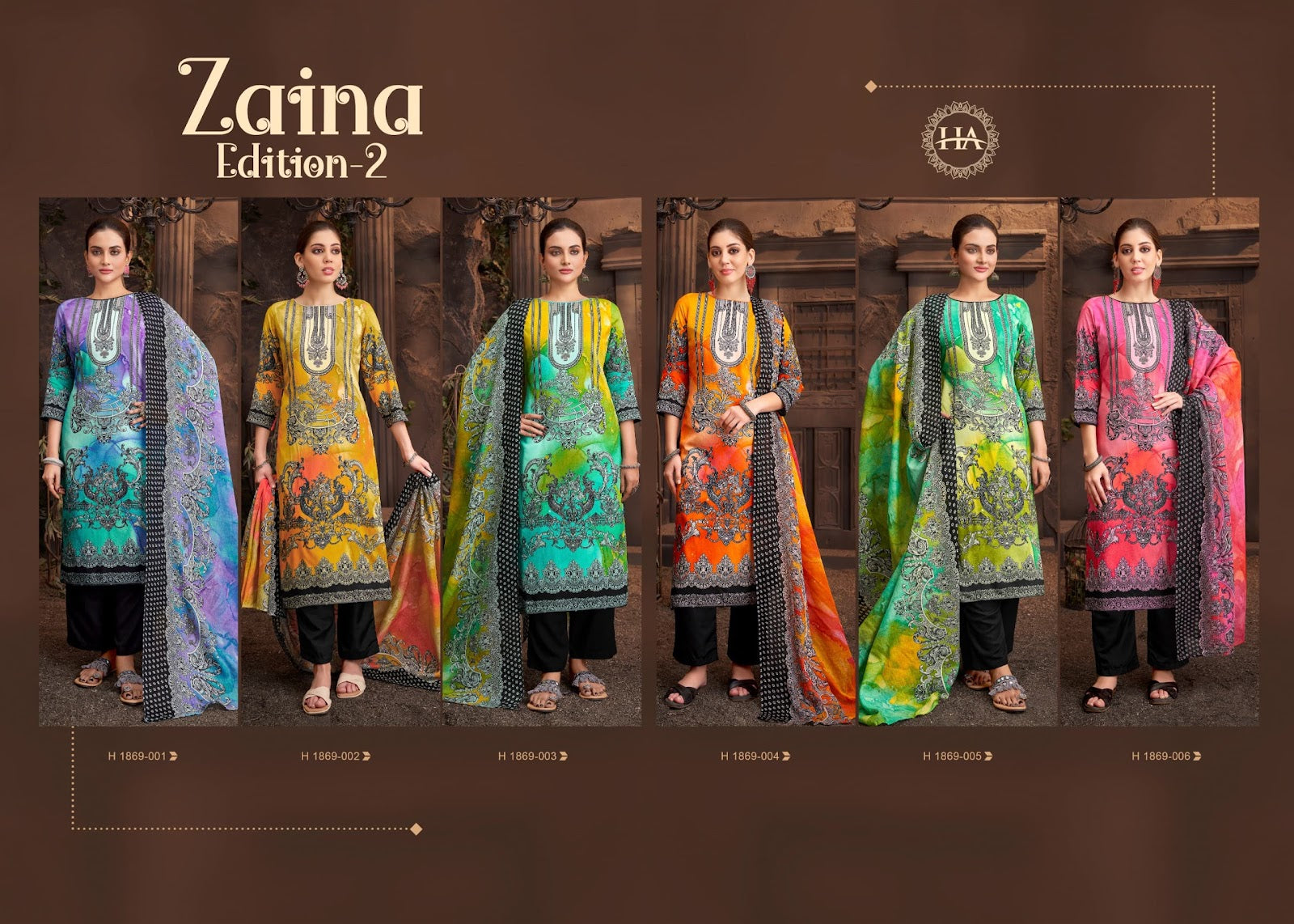 Zaina Edition 2 Harshit Fashion Reyon Karachi Salwar Suits Manufacture ...
