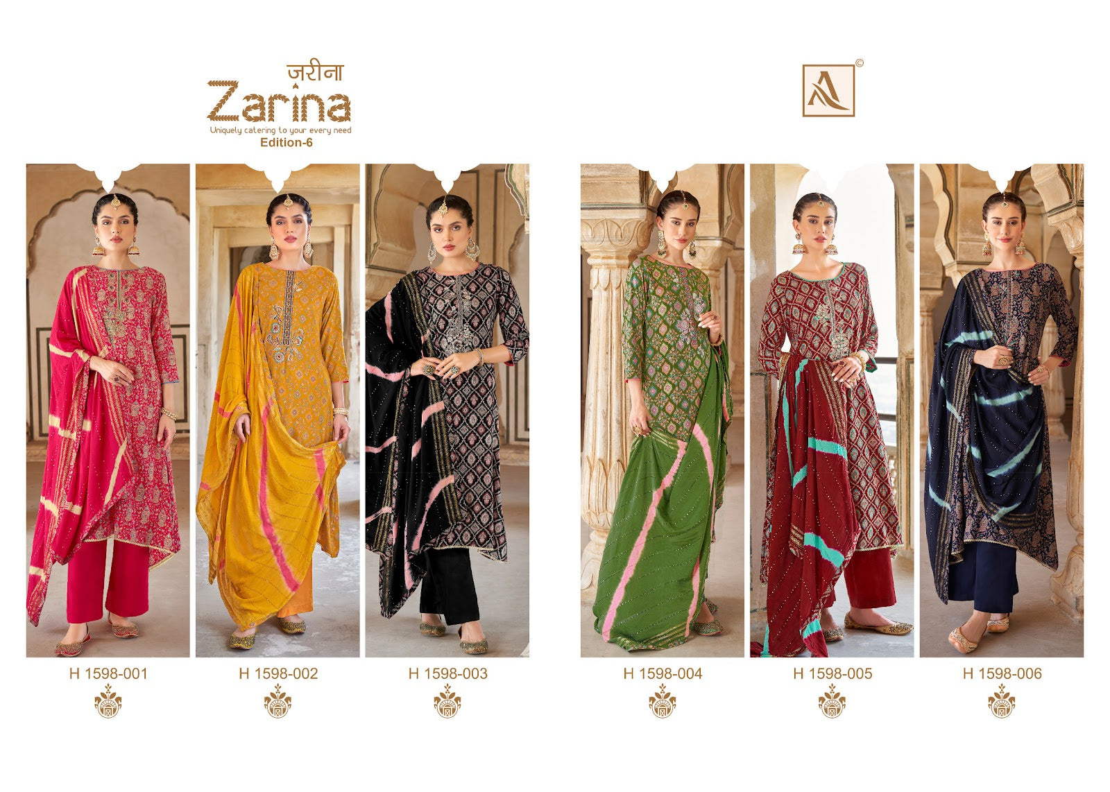 Zarina Edition 6 Alok Viscose Rayon Pant Style Suits Wholesaler India ...