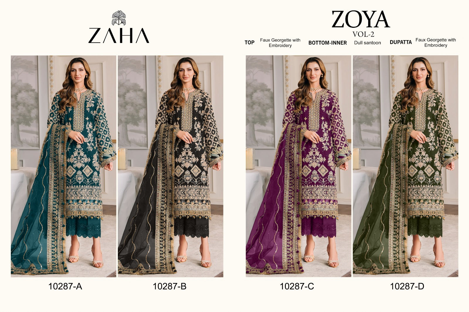 Zoya Vol 2 Zaha Georgette Pakistani Salwar Suits Supplier Gujarat ...
