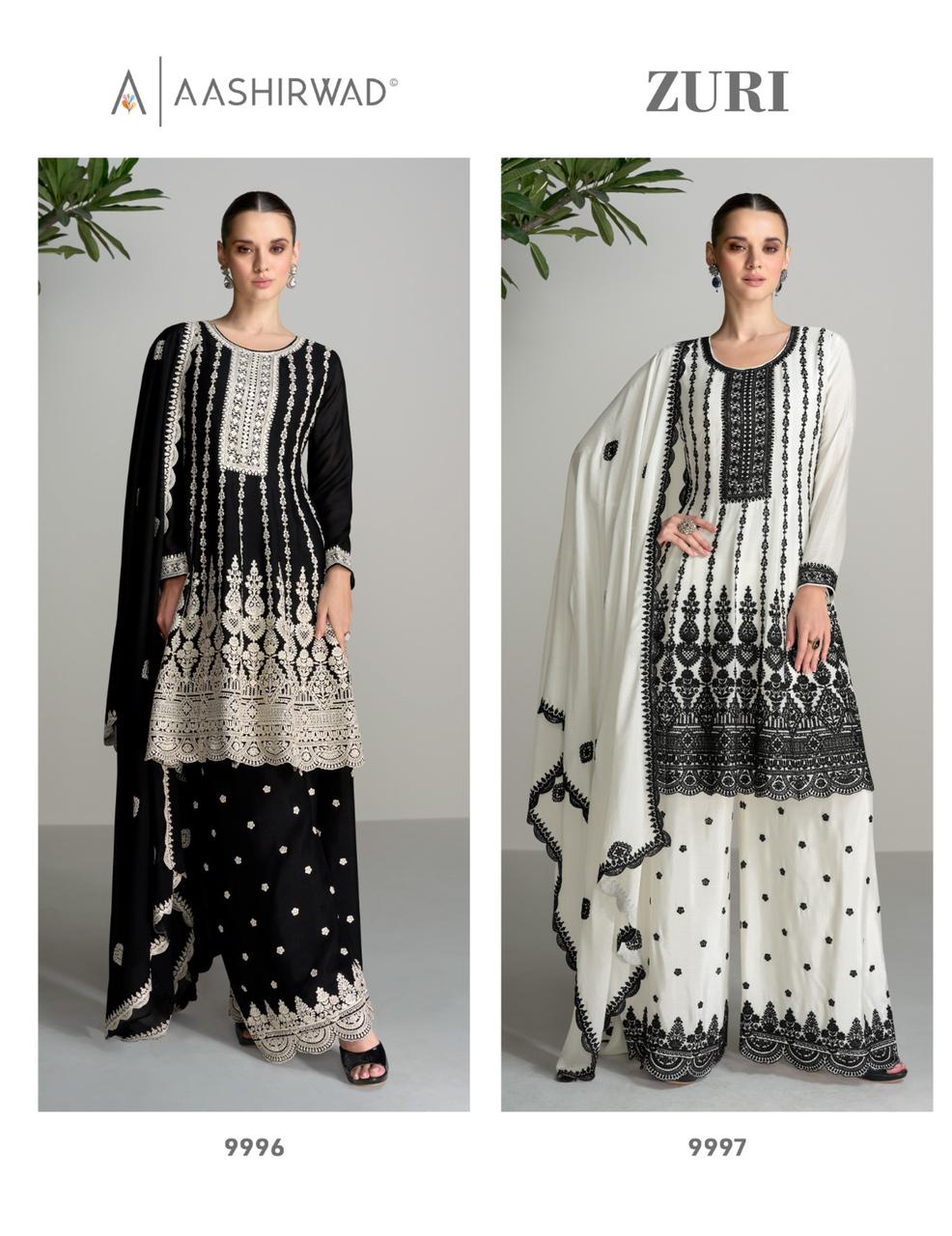 Zuri Aashirwad Creation Chinon Silk Pakistani Readymade Suits – Kavya ...
