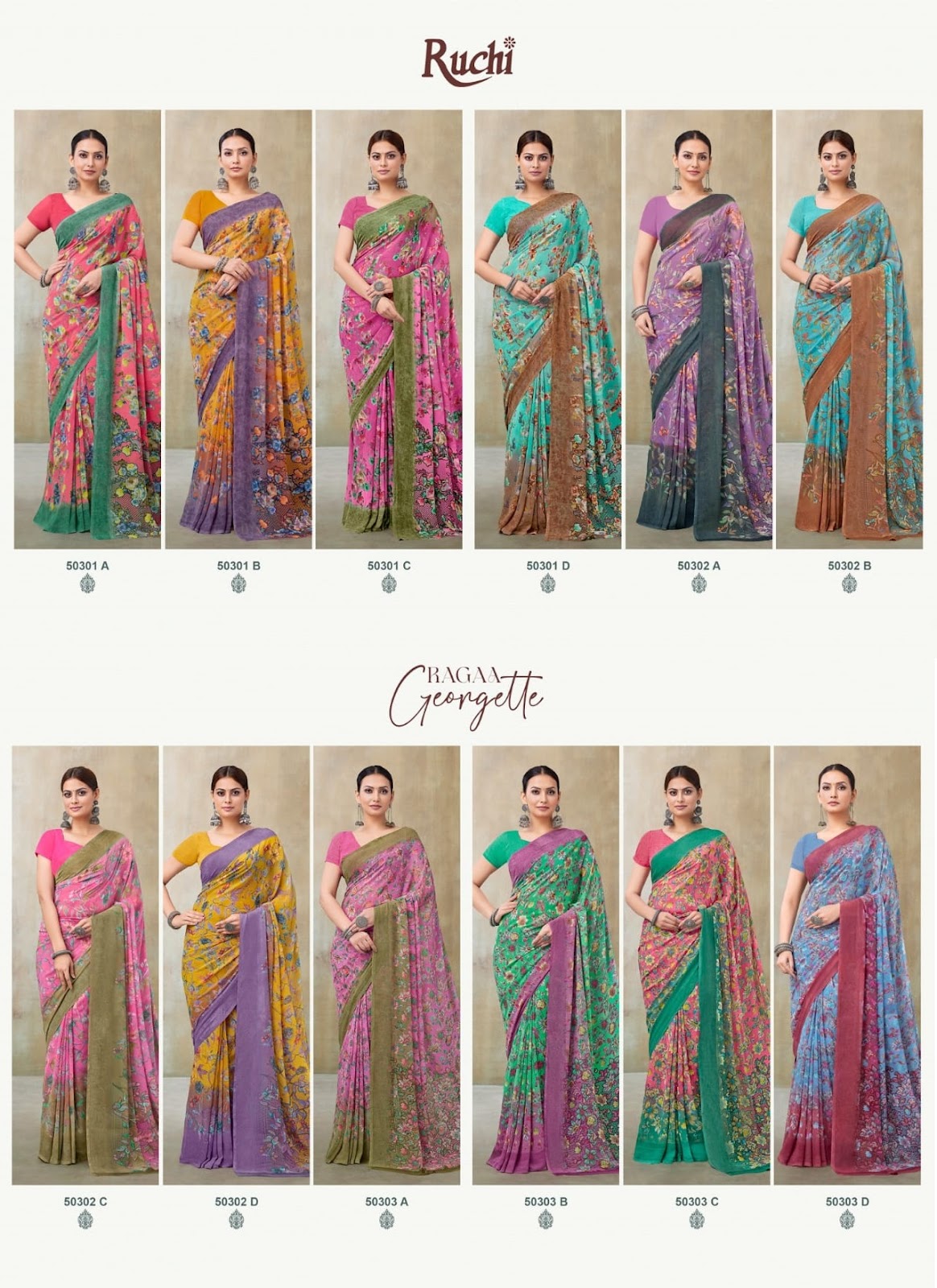 Ragaa Georgette 21 Ruchi Sarees Supplier Gujarat – Kavya Style Plus