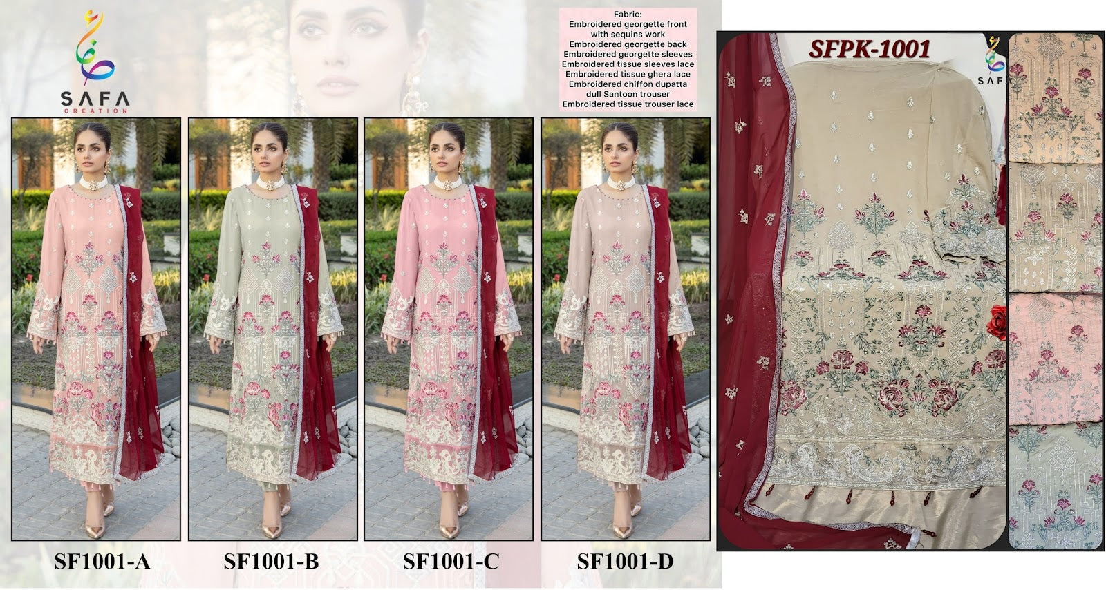 1001 Safa Creation Georgette Pakistani Salwar Suits – Kavya Style Plus