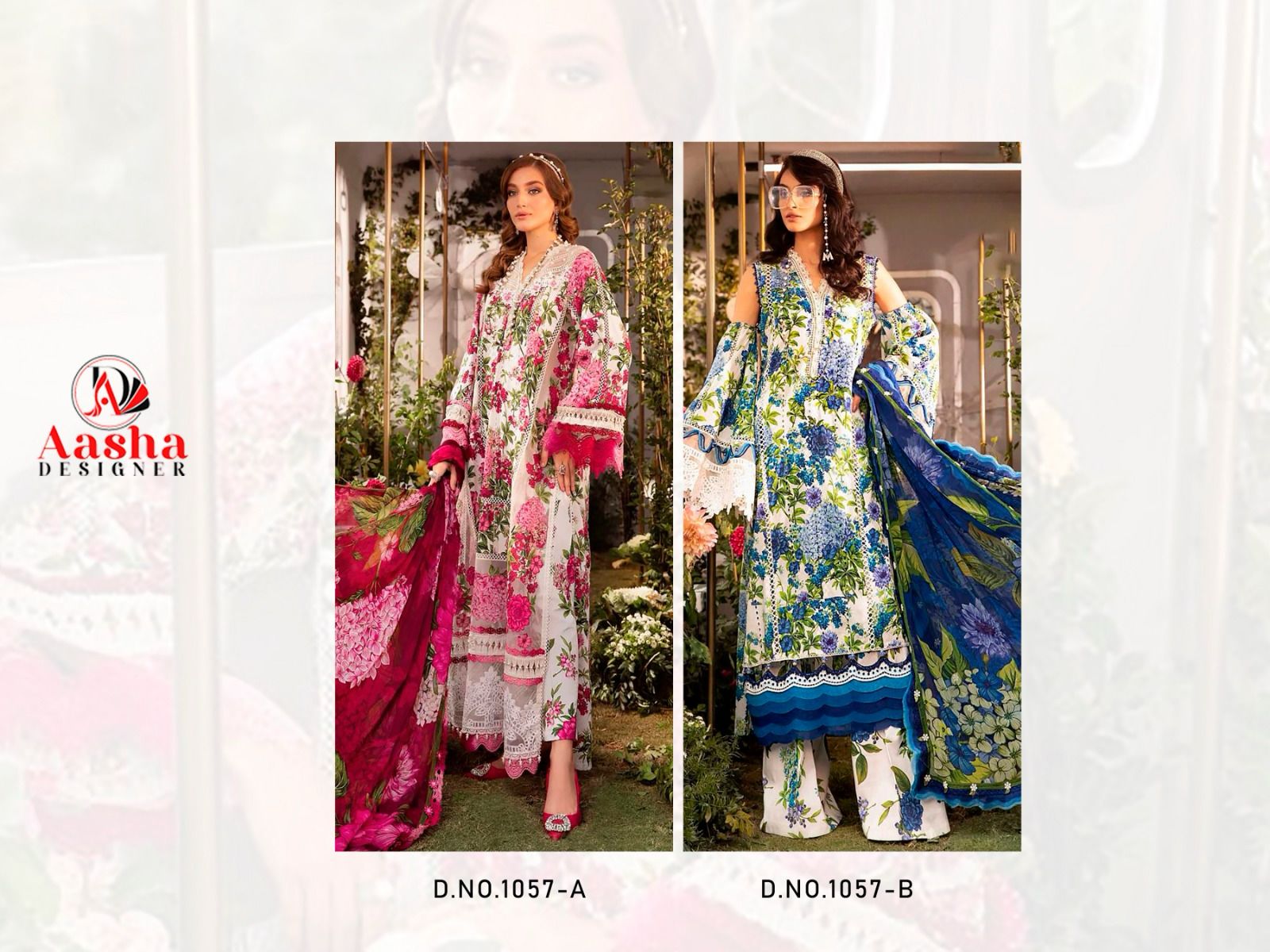 1057 M Prints Vol 9 Aasha Designer Pure Cotton Pakistani Patch Work Su ...
